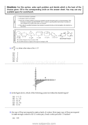 Sat math practice test 8 www - Directions: For this section, solve each ...
