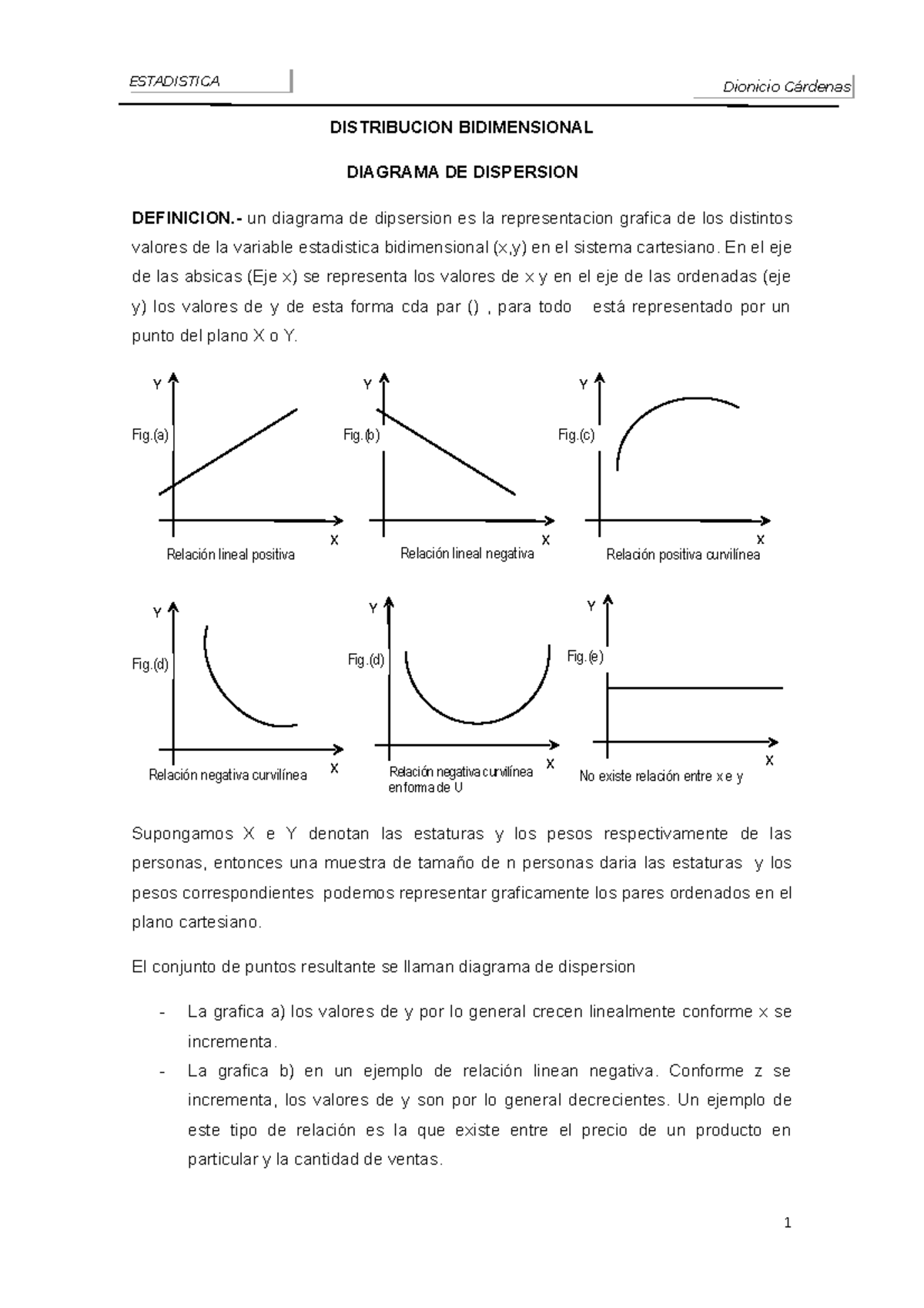 4.- Distribucion Bidimensional- Regresion Y Correlacion - DISTRIBUCION ...
