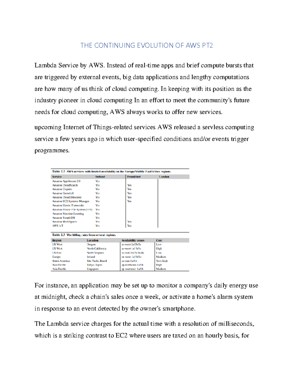 THE Continuing Evolution OF AWS PT2 - THE CONTINUING EVOLUTION OF AWS ...