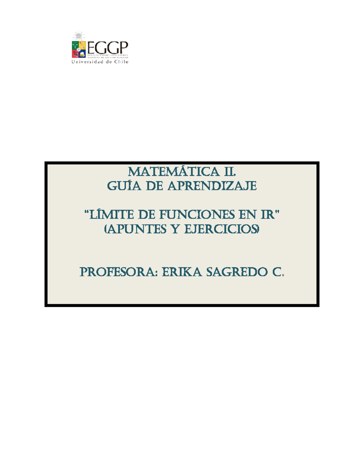 Guia Limite Funciones en IR - MATEM¡TICA II. GUÕA DE APRENDIZAJE