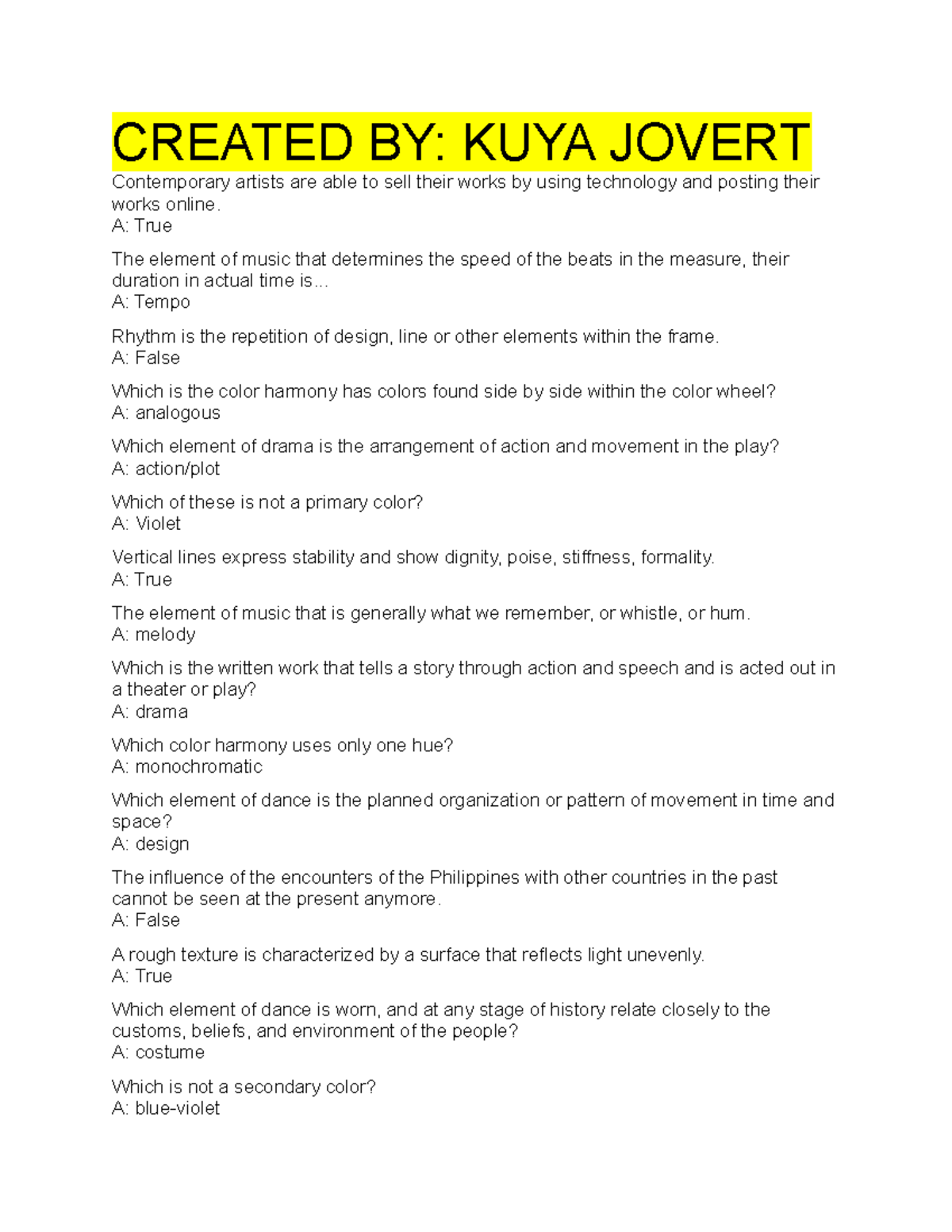 CPAR 122 WEEK 1 10 BY KUYA Jovert 1 - CREATED BY: KUYA JOVERT ...