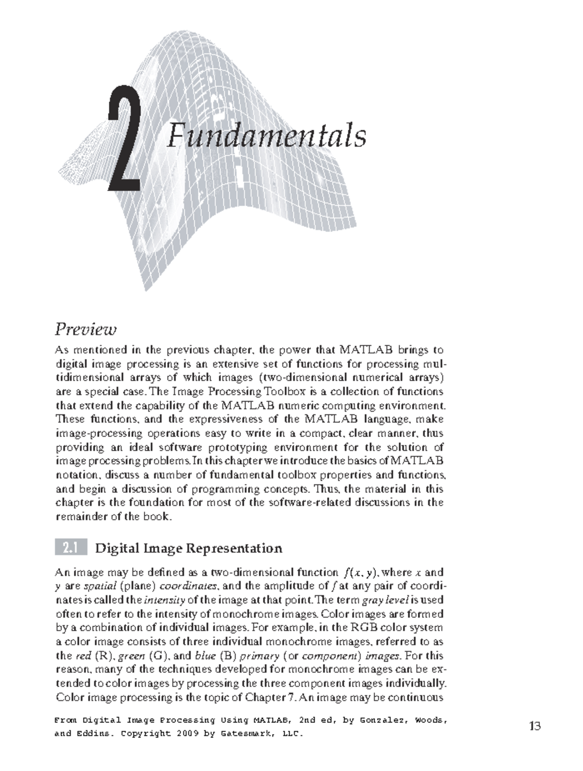 Dip Using Matlab, 2nd ed (2009 ) Ch 2 - Digital Image Processing - Studocu