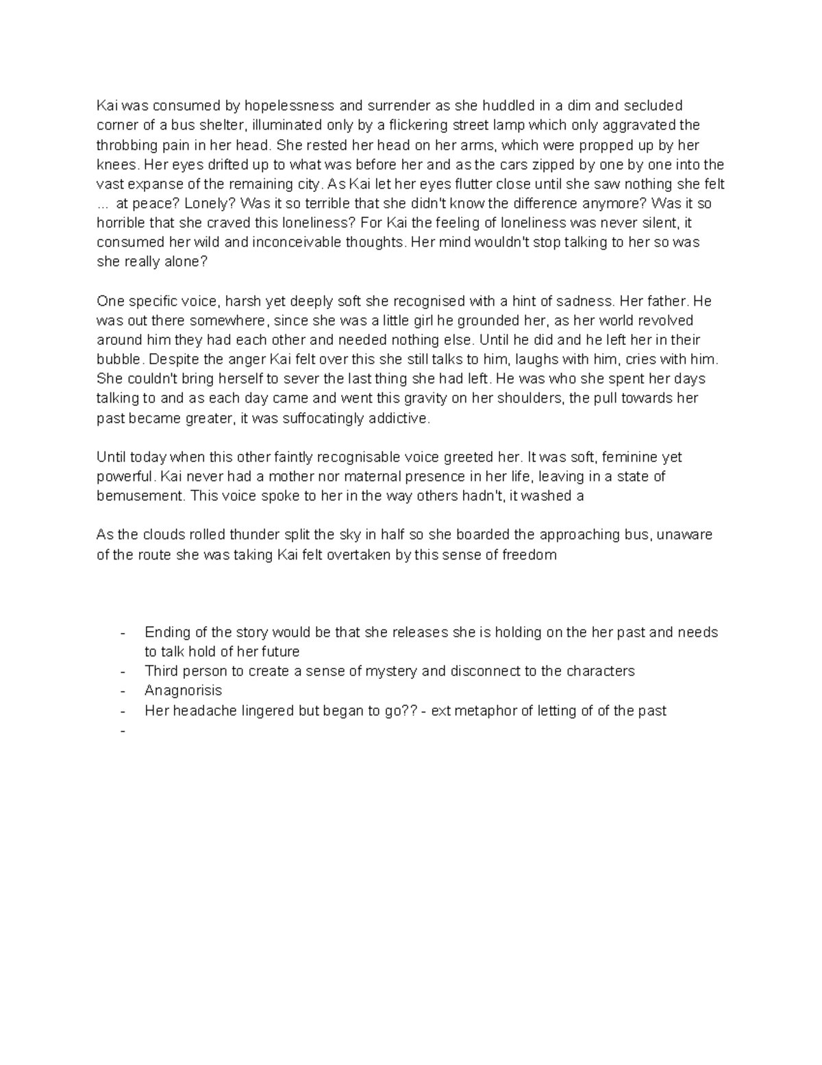 Module C imaginative assignment - A - excluding reflection, no stimulus ...