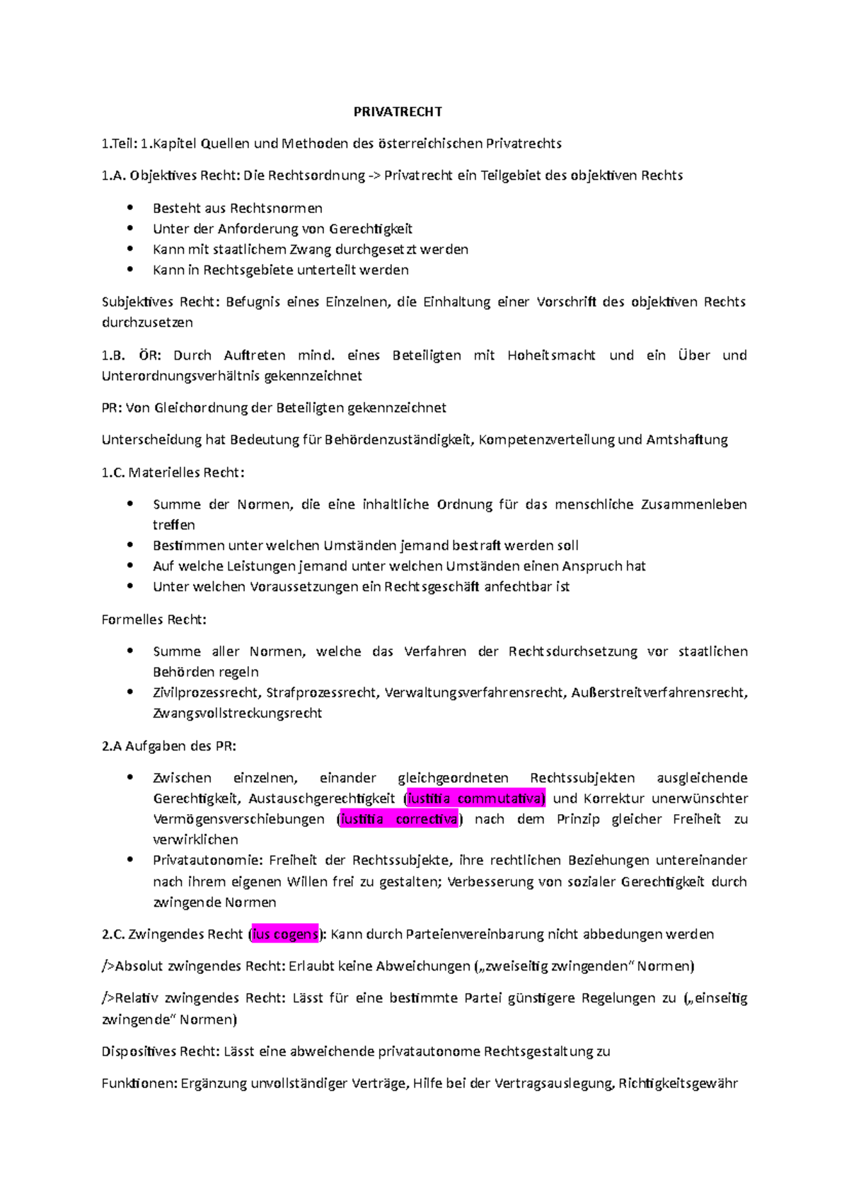 Einführung in die REWI Privatrecht Skript Zusammenfassung 2021/2022 ...