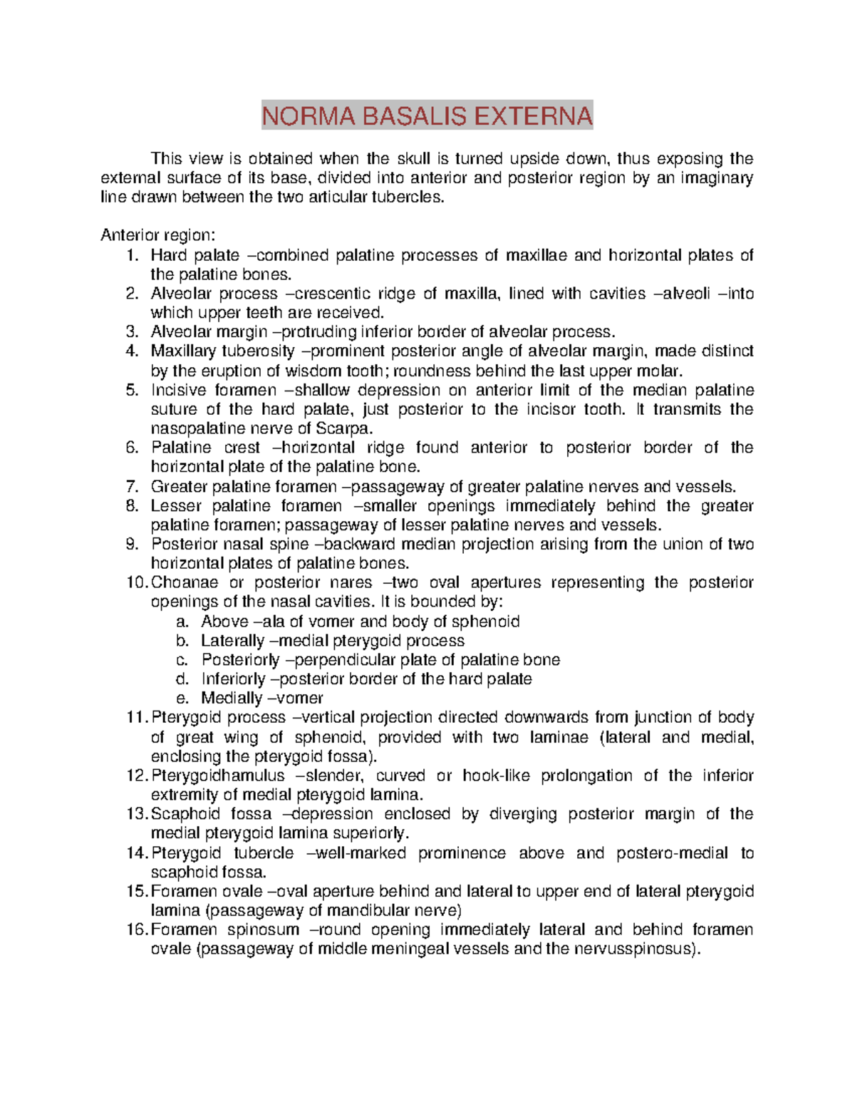 Gen Ana 2 Notes - NORMA BASALIS EXTERNA This view is obtained when the ...