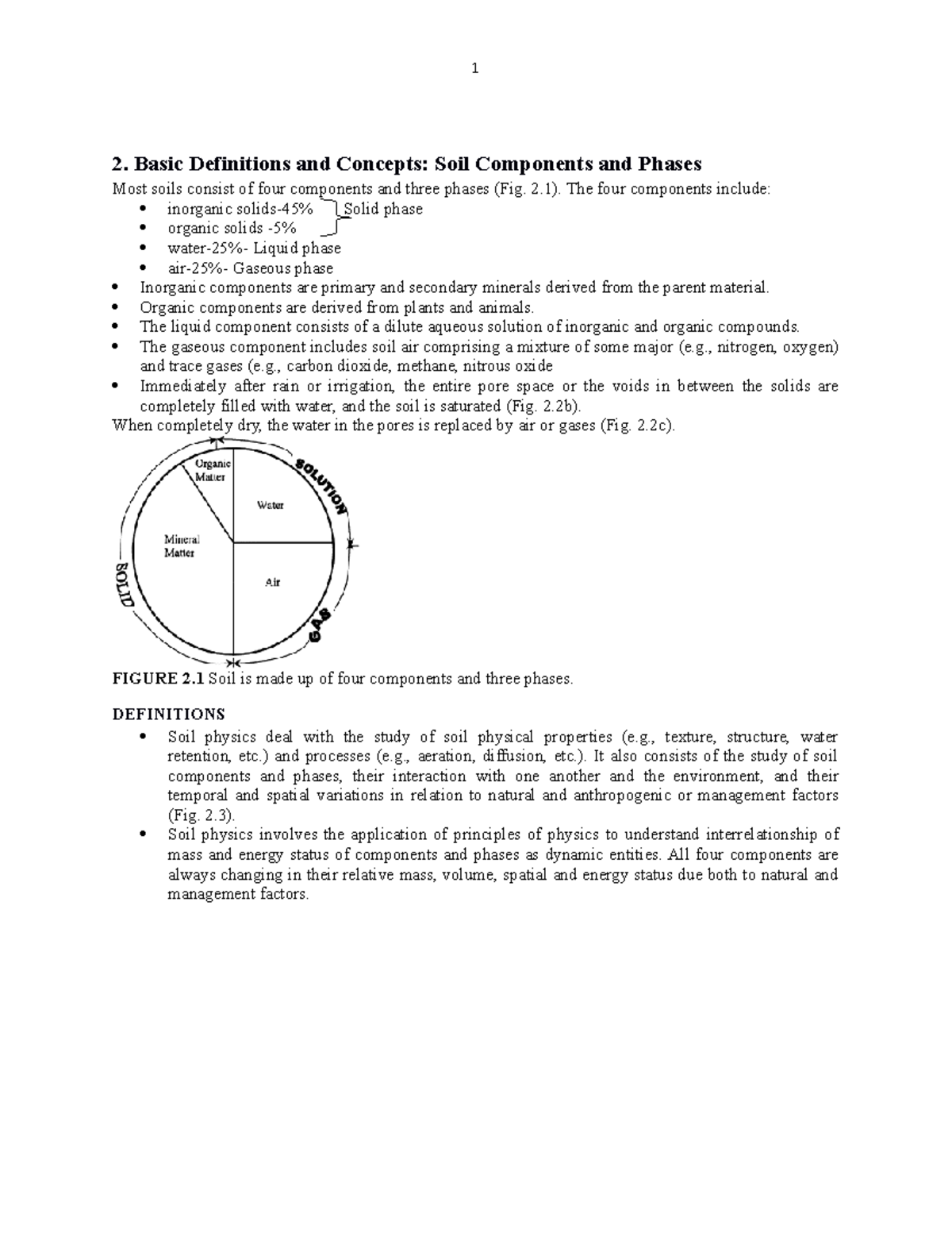 Soil Physics-Lecture notes -3 - 2. Basic Definitions and Concepts: Soil ...