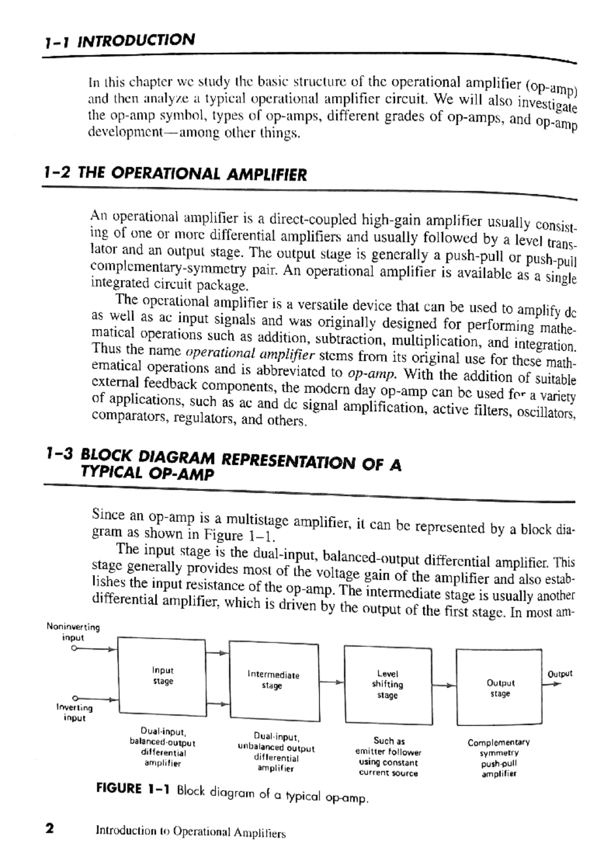 Operational Amplifier notes - 1-1 INTRODUCTION In this chapter we study ...