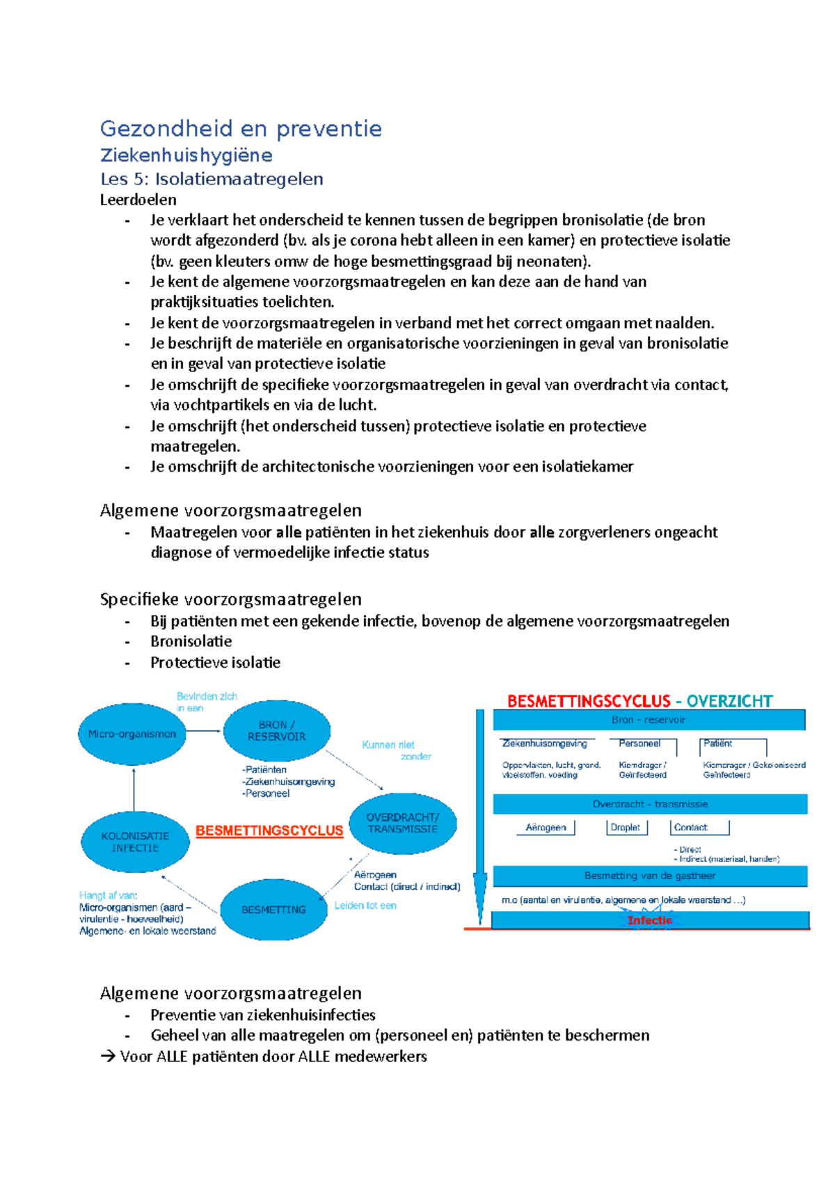 Samenvatting ziekenhuishygiëne - Gezondheid en preventie ...
