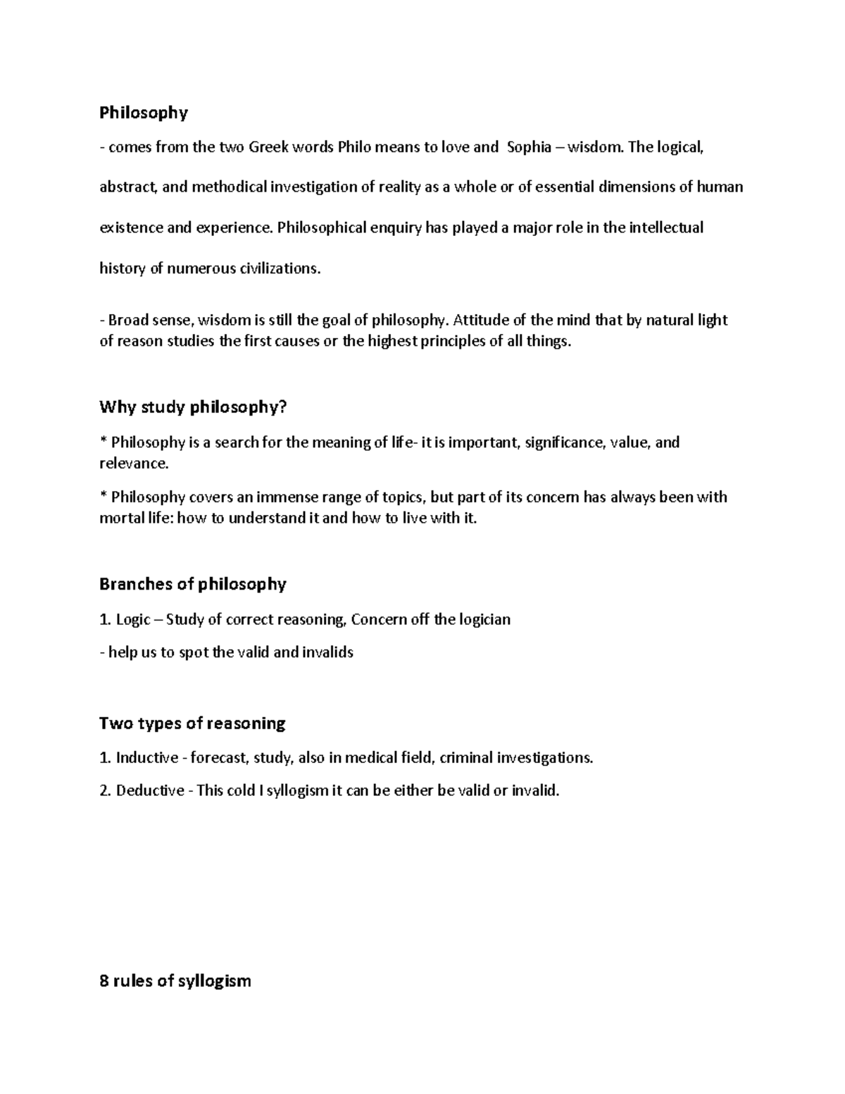 Study OF Philosophy - Introduction to the Philosophy of the Human ...