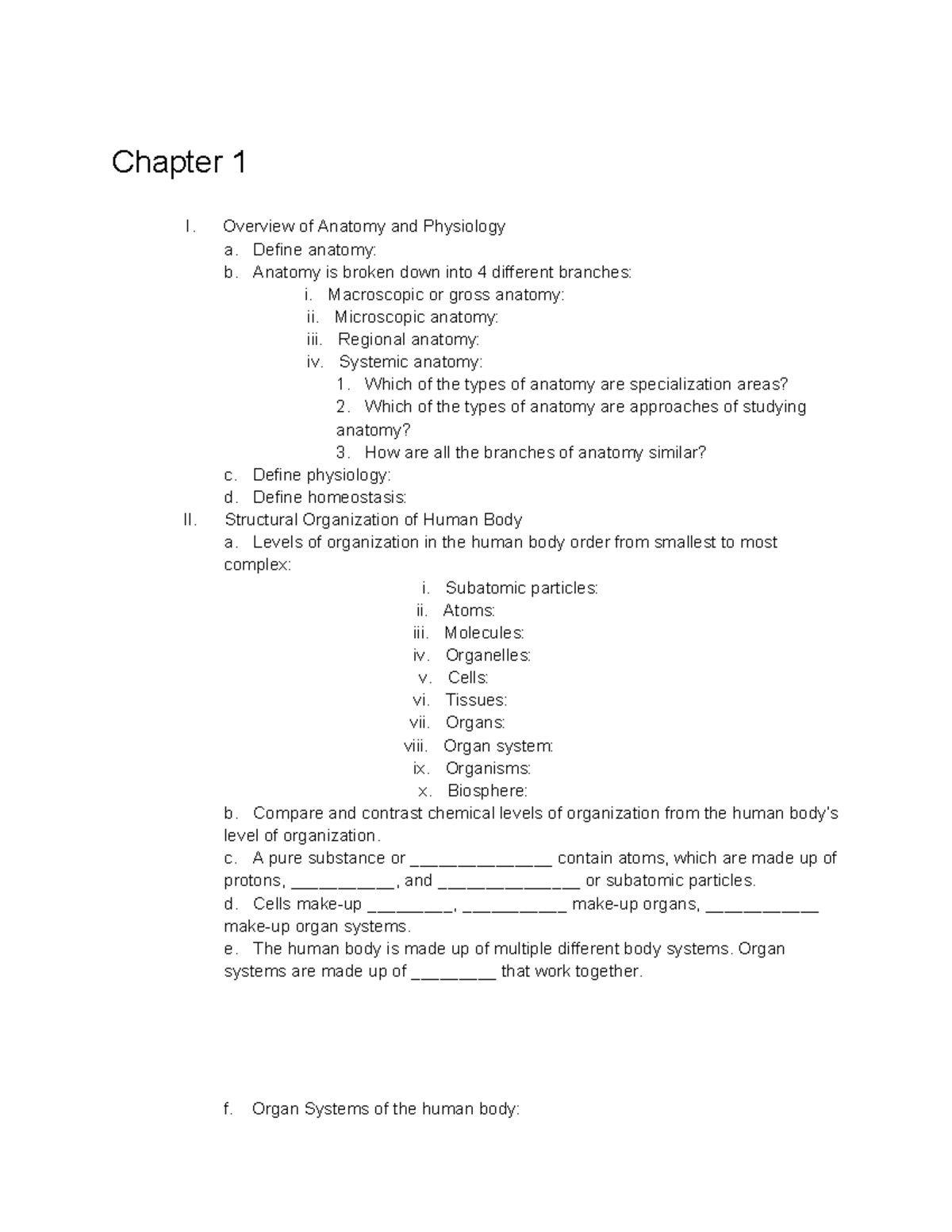 Chapter 1 Redacted Notes from Open Stax - Chapter 1 I. Overview of ...