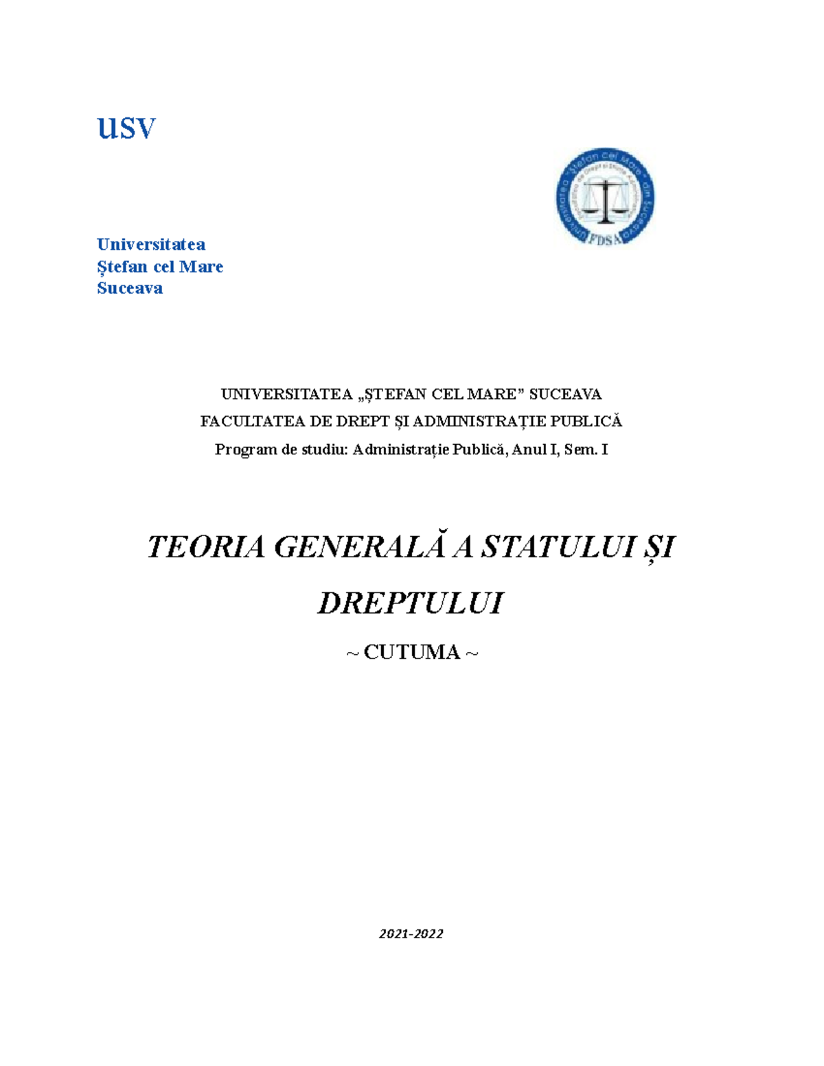 Teoria generala a statului si dreptului - usv Universitatea Ștefan cel Mare Suceava ...