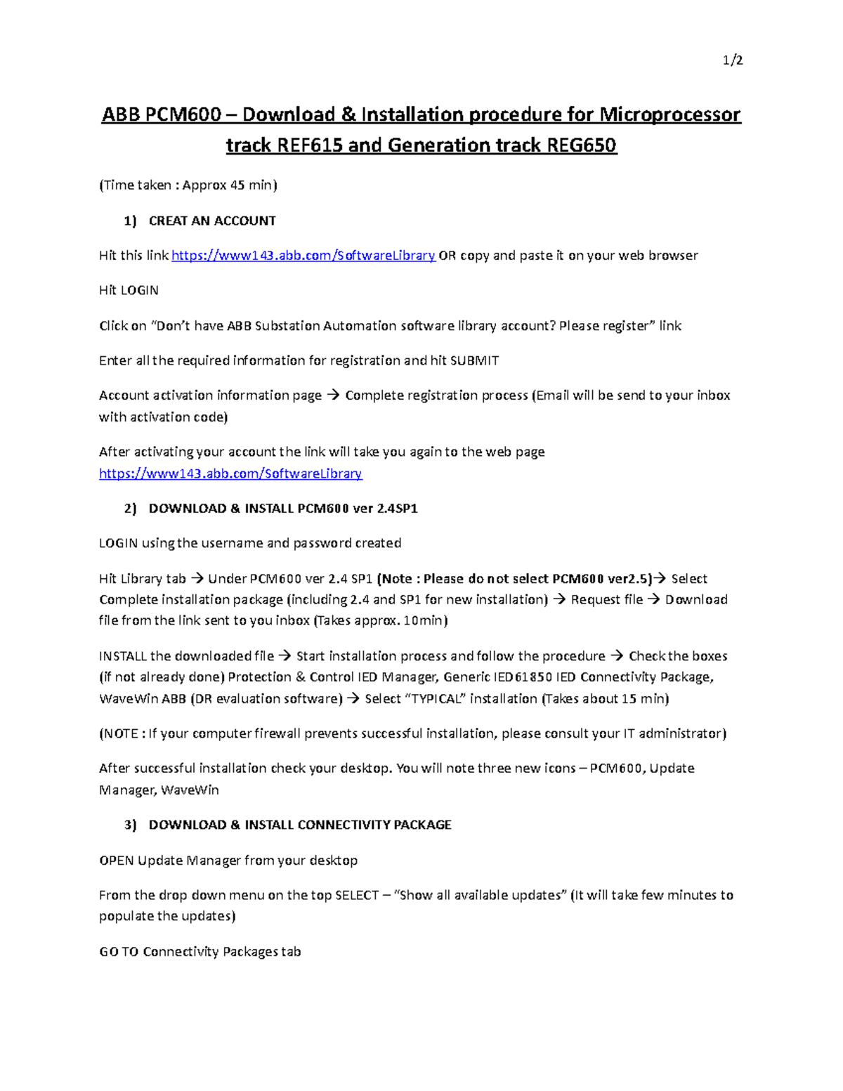 Abbpcm 600download installation procedure - 1 / ABB PCM600 – Download ...