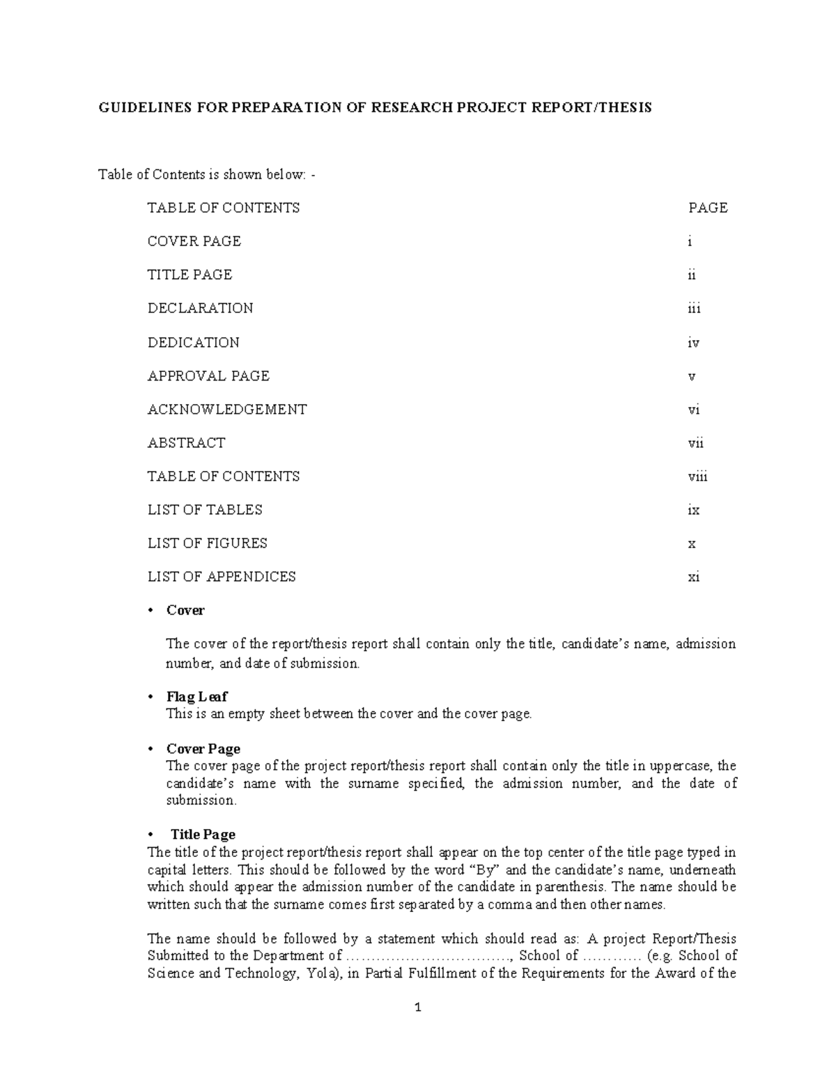 Project Format SLT - essay - GUIDELINES FOR PREPARATION OF RESEARCH ...