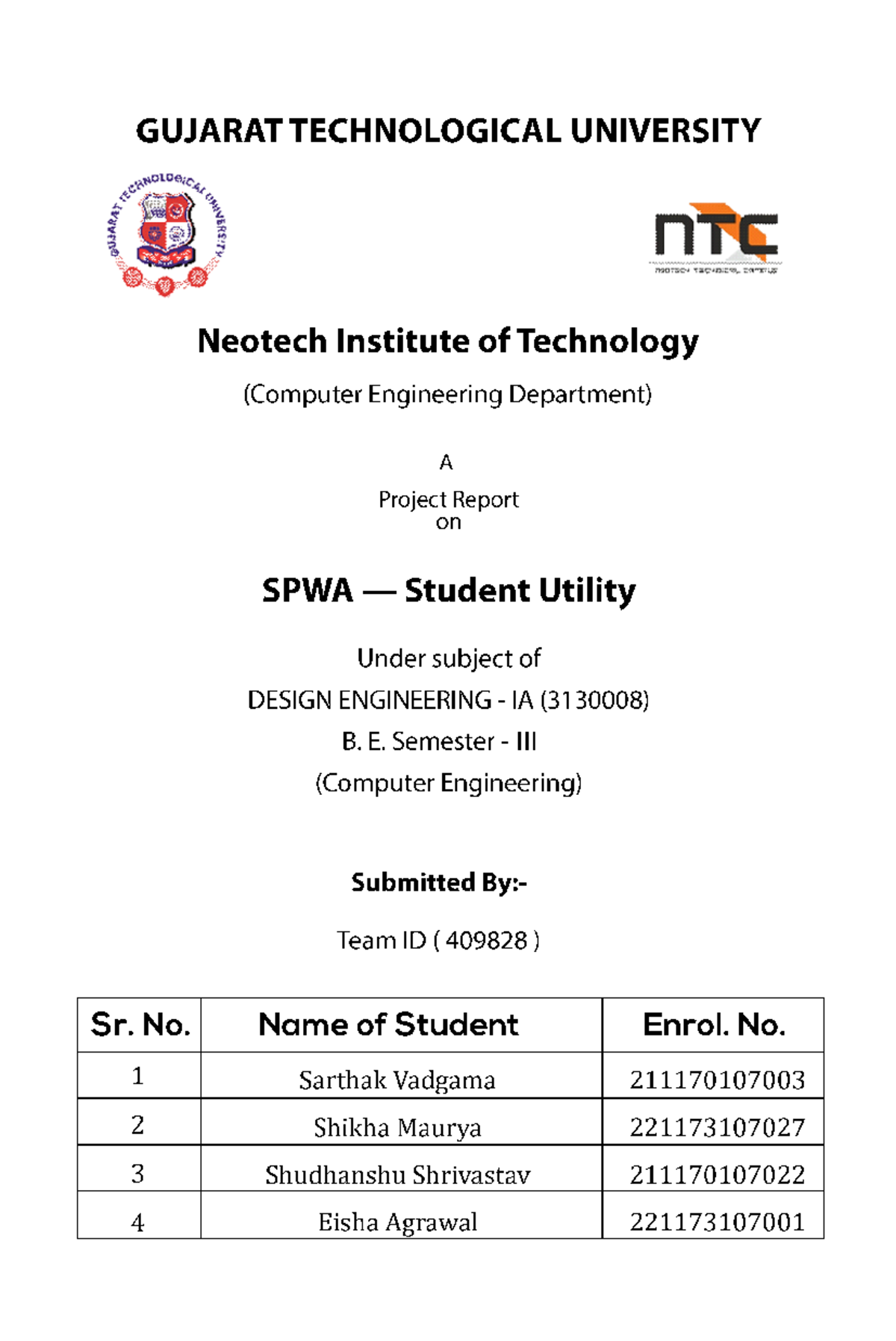 DE report 3 - Design Engineering – 1A - Studocu