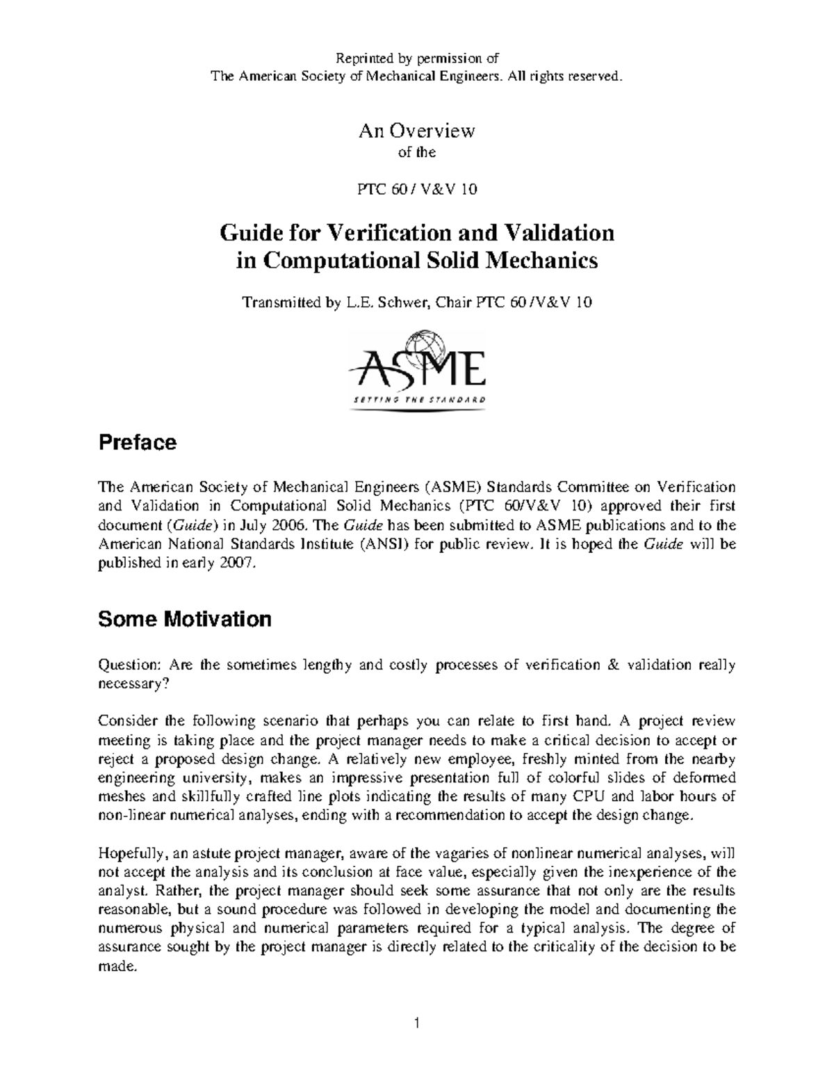 24816 - Guide for Verification and Validation in Computational Solid Mechanics - The American ...