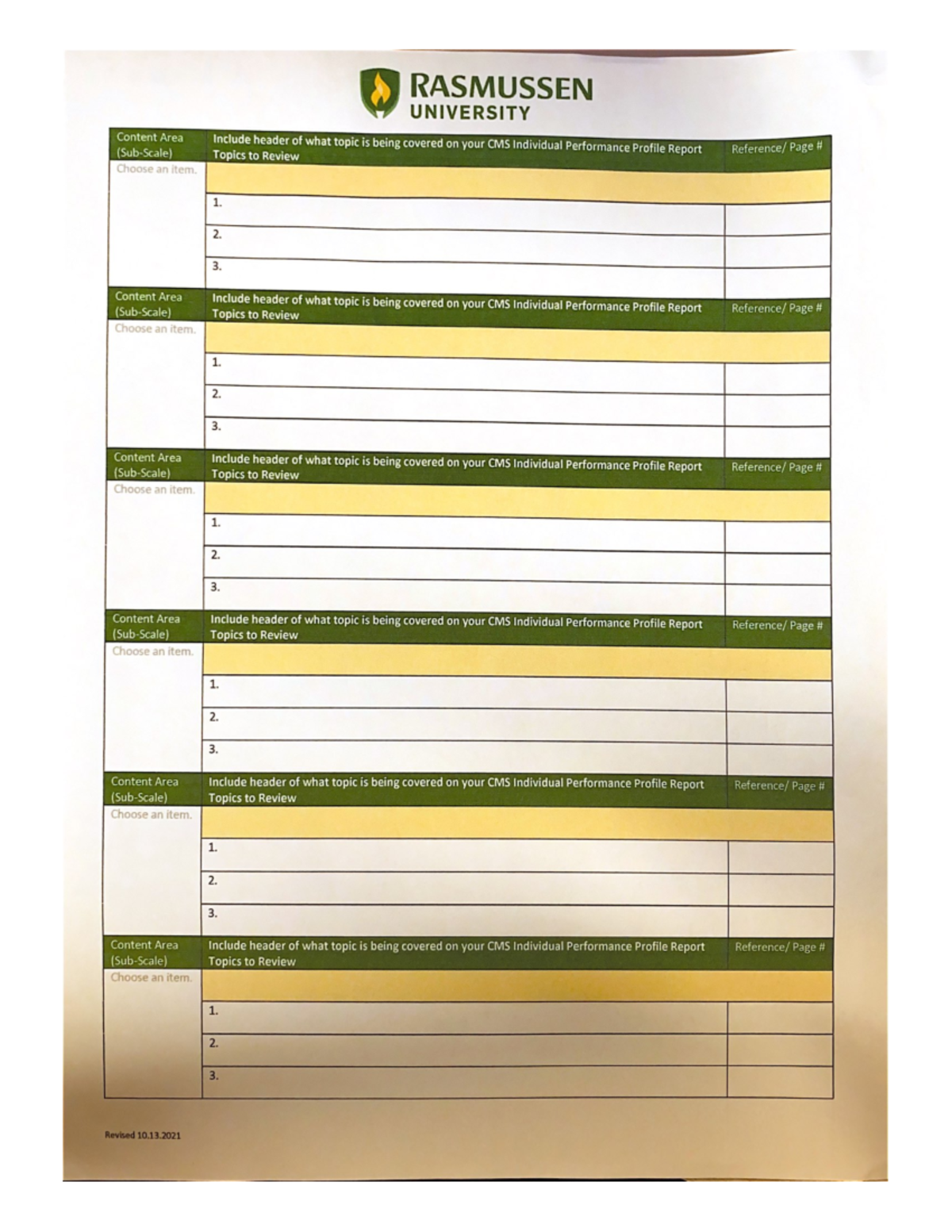 Rasmussen template for - NUR 3738 - Studocu