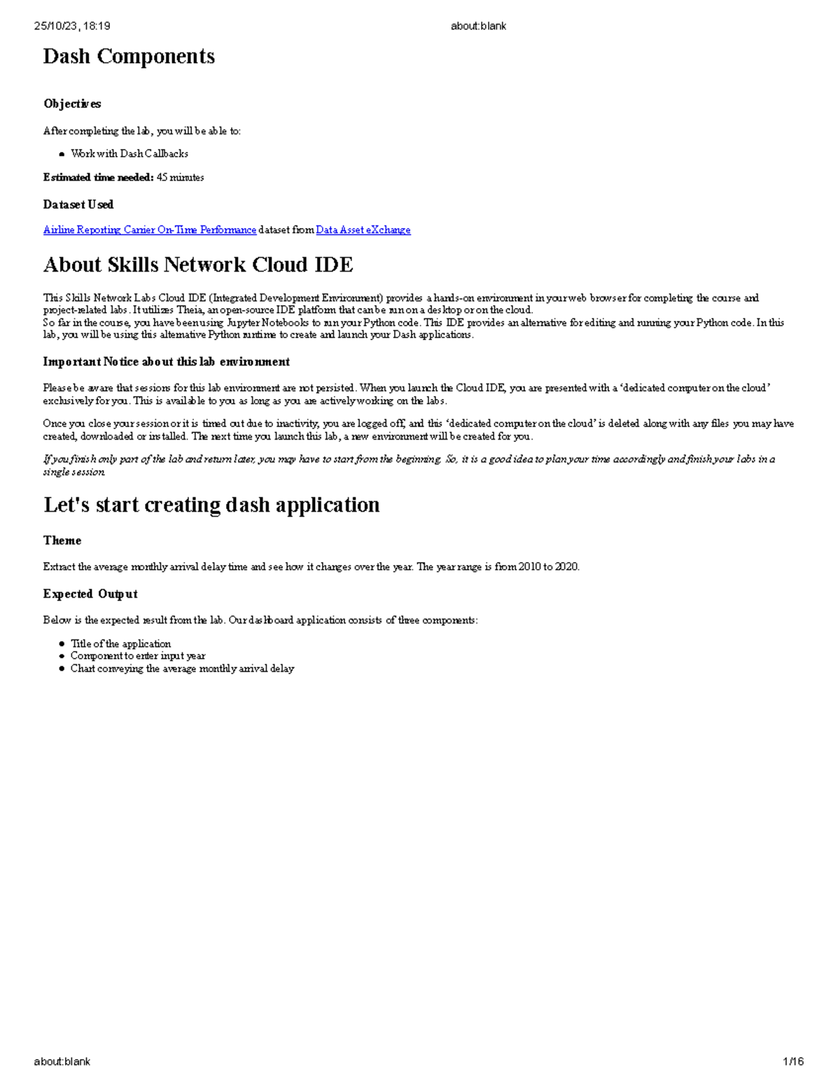10. User Input and Callbacks - Dash Components Objectives After completing the lab, you will be ...