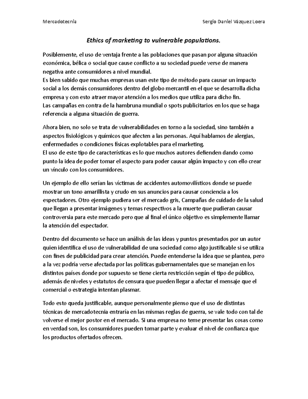 Ethics of functional marketing to vulnerable populations ...