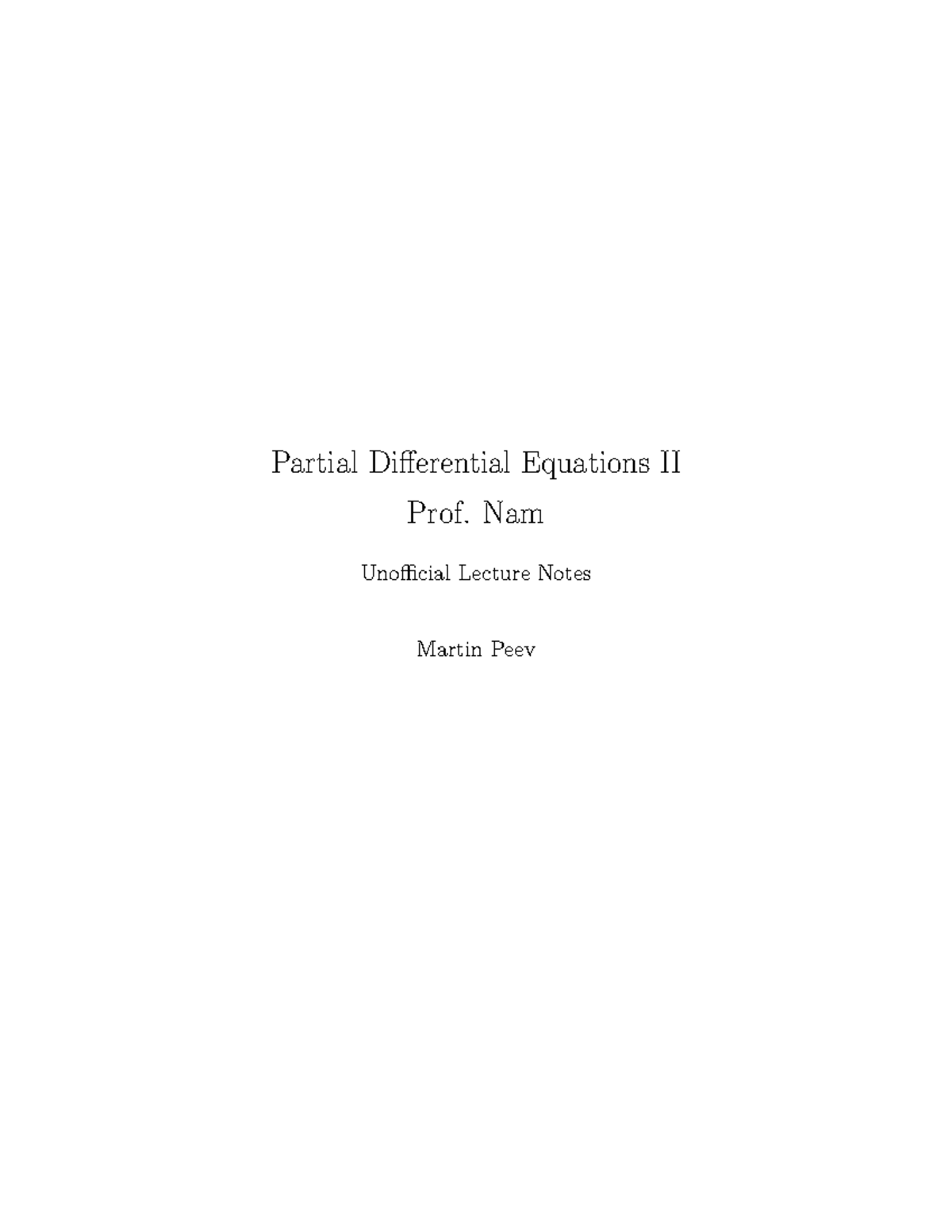 Advanced Partial Differential Equations 2 - Partial Differential ...