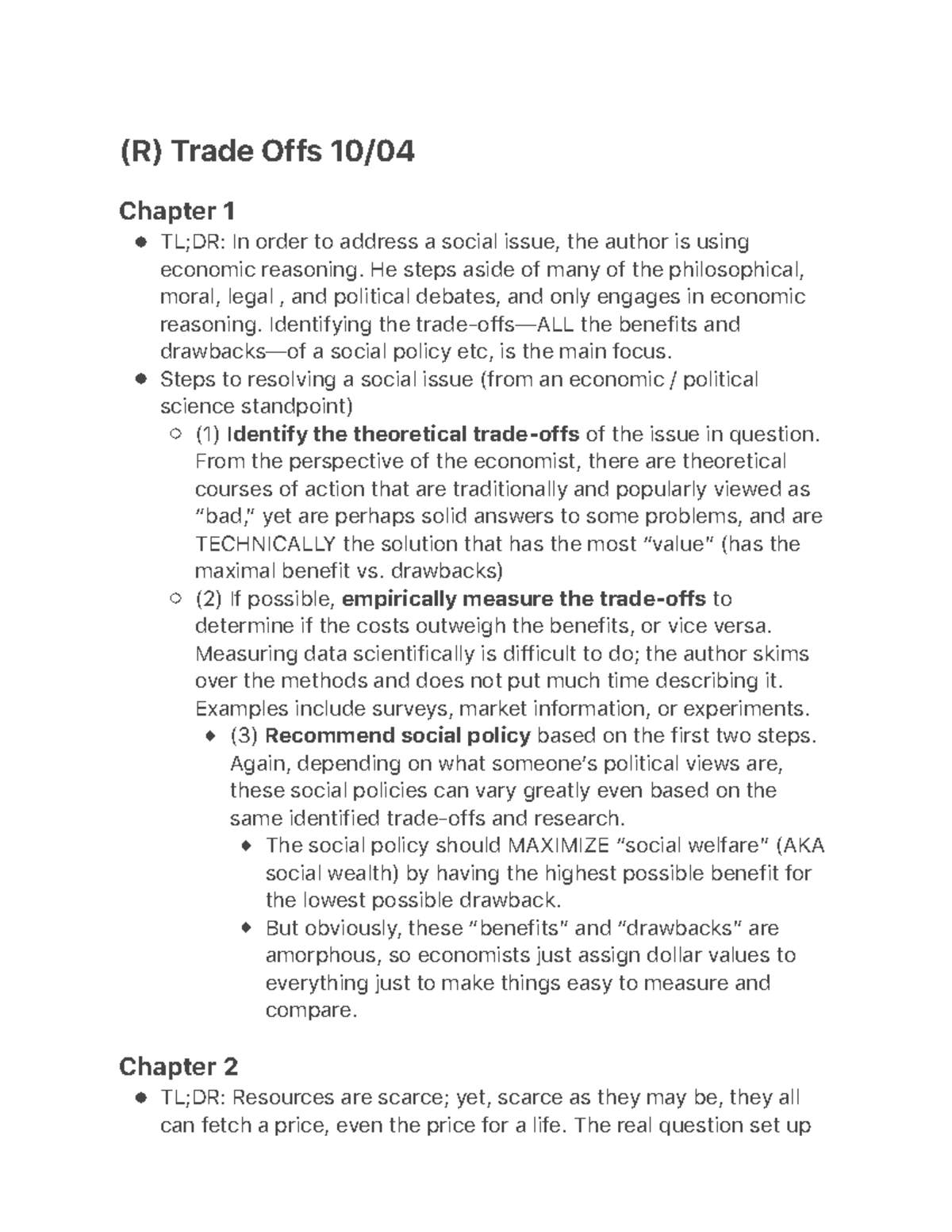 (R) Trade Offs 10:04 - Prof Gill - (R) Trade Offs 10/ Chapter 1 TL;DR ...