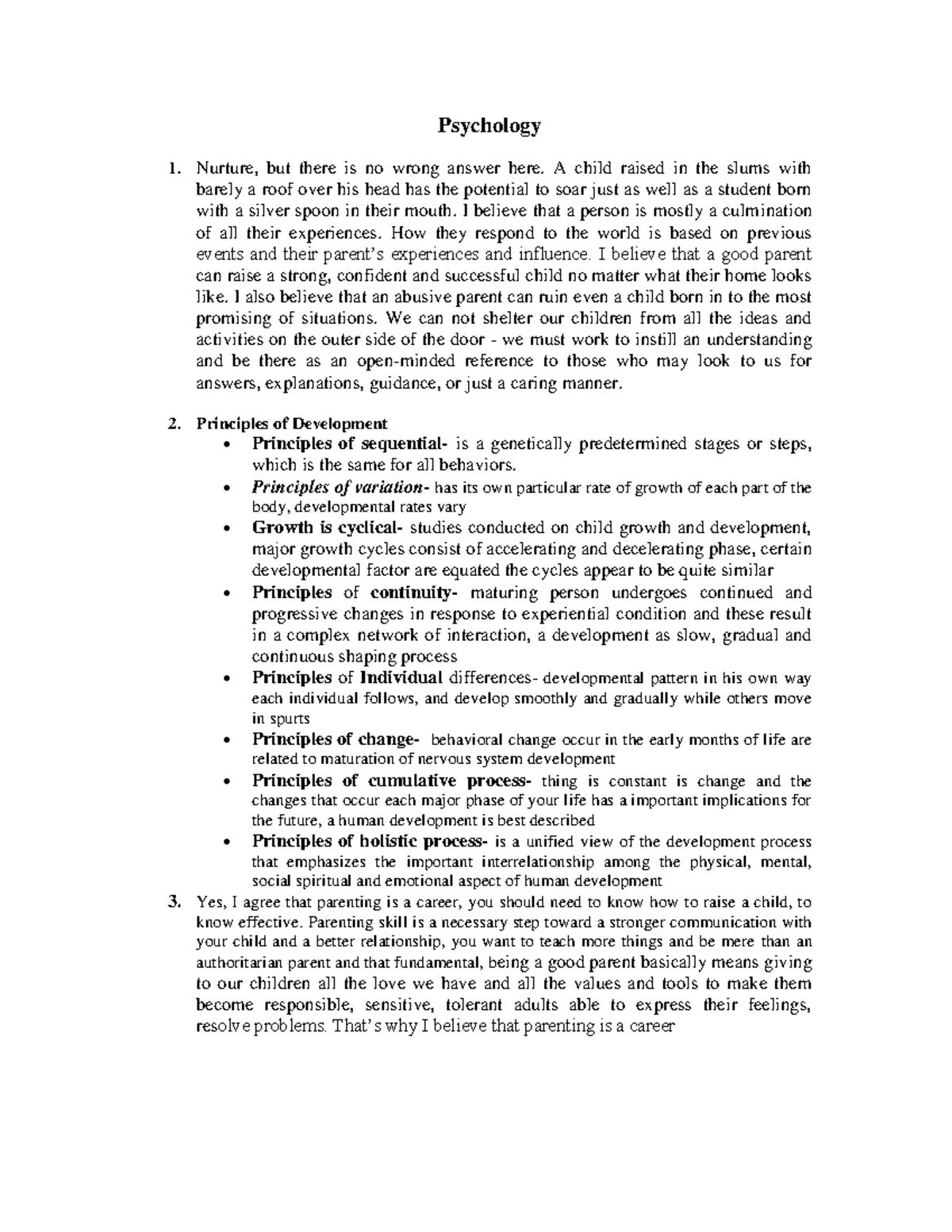 Psychology - Lesson and Notes with explanations. - Psychology 1 ...