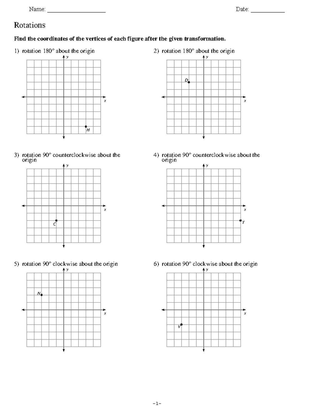 Rotations Ws2g8 Rotations Find The Coordinates Of The Vertices Of