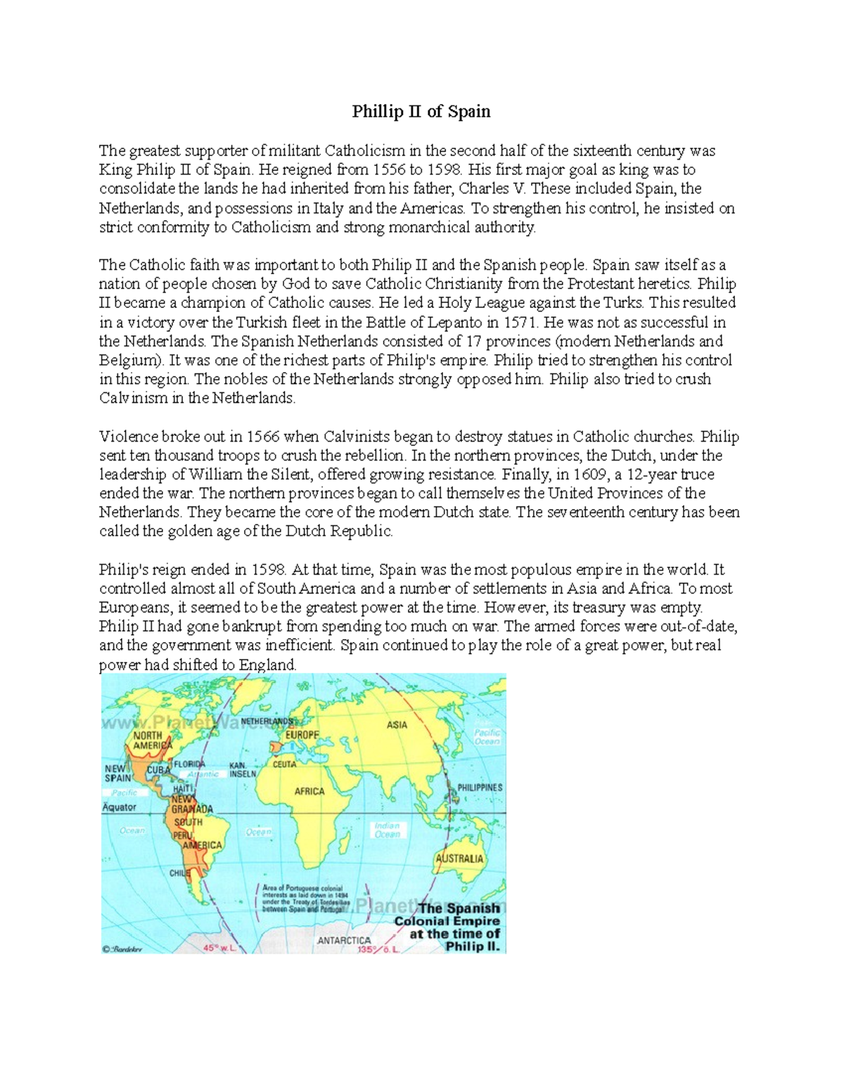 Phillip II of Spain - Springer - Phillip II of Spain The greatest ...