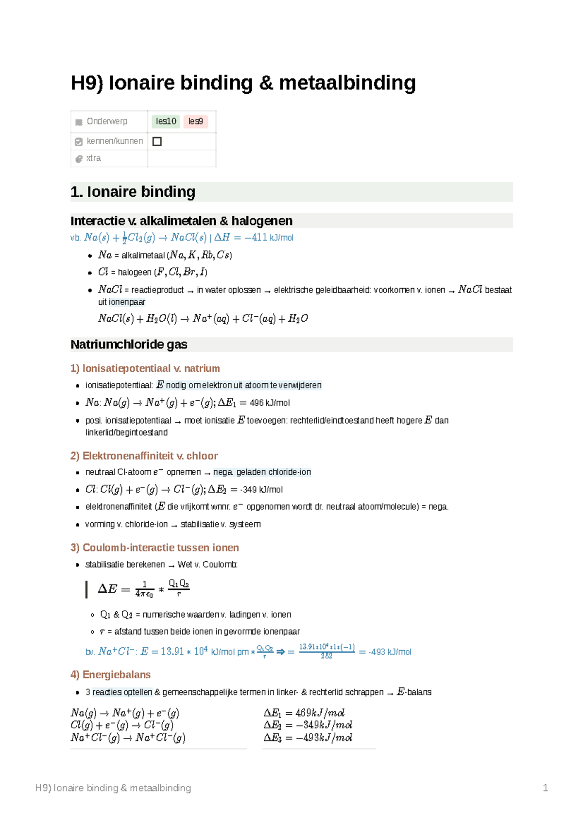 H9) Ionaire binding metaalbinding - H9) Ionaire binding & metaalbinding ...