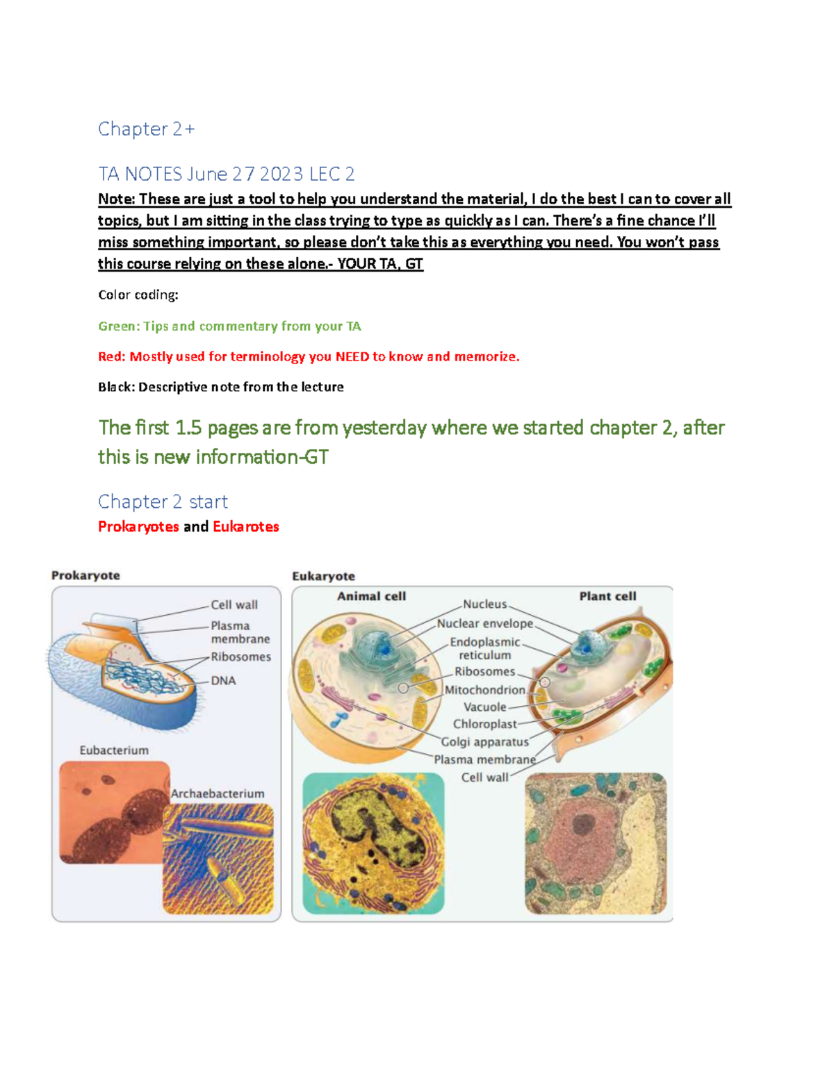 Lec 2 TA Notes 6 - genetics - Chapter 2+ TA NOTES June 2 7 2023 LEC 2 ...