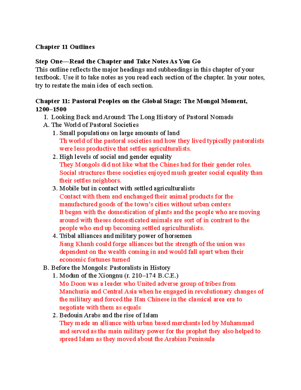 Chapter 11 Outlines - *Worksheets to study about history. - Chapter 11 ...