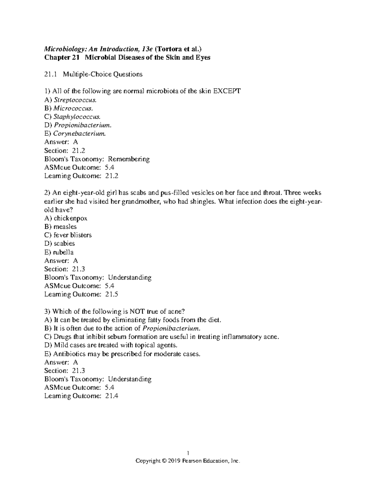 Chapter 21 - Practice exam - 1 Microbiology: An Introduction, 13e ...