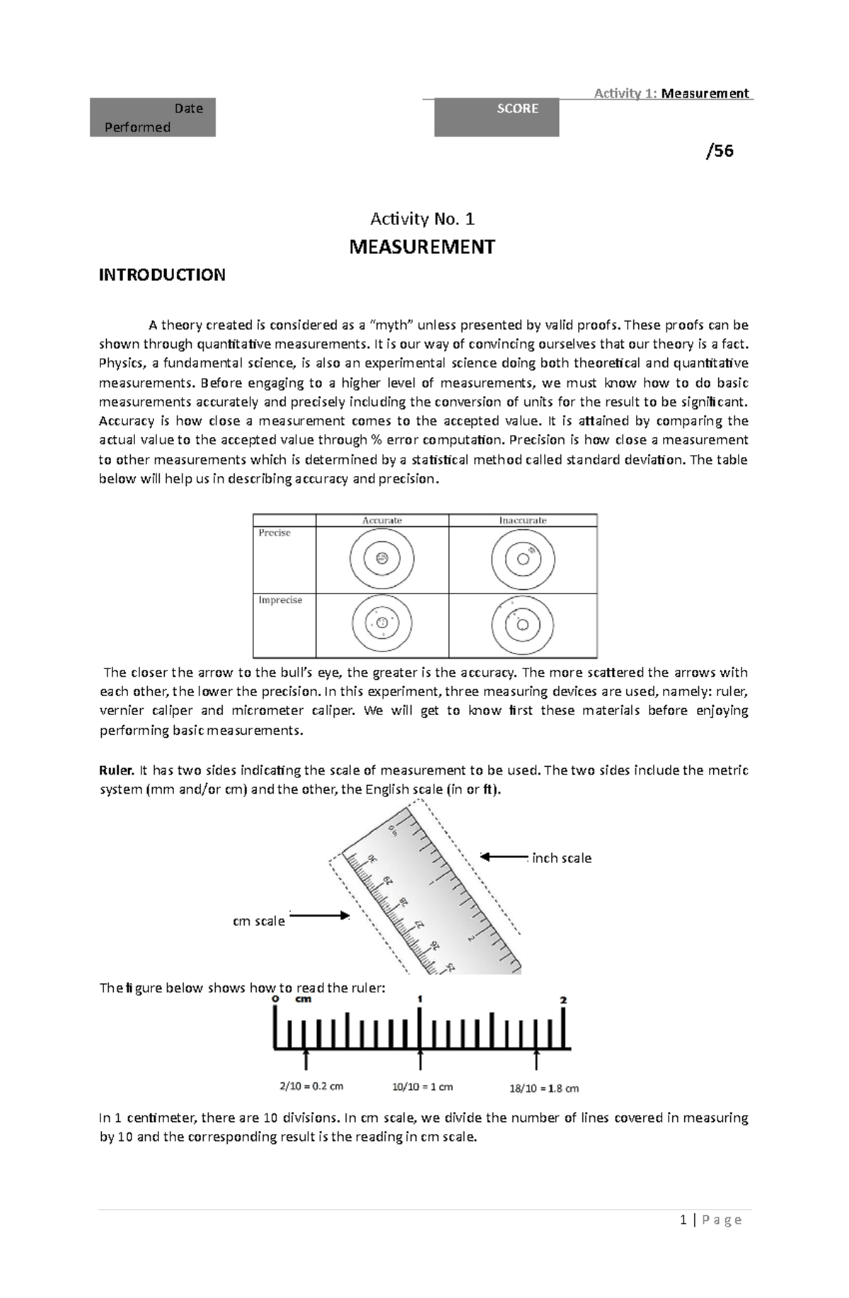 Physics for Engineer Laboratory Activity 1 - / Activity No. 1 ...