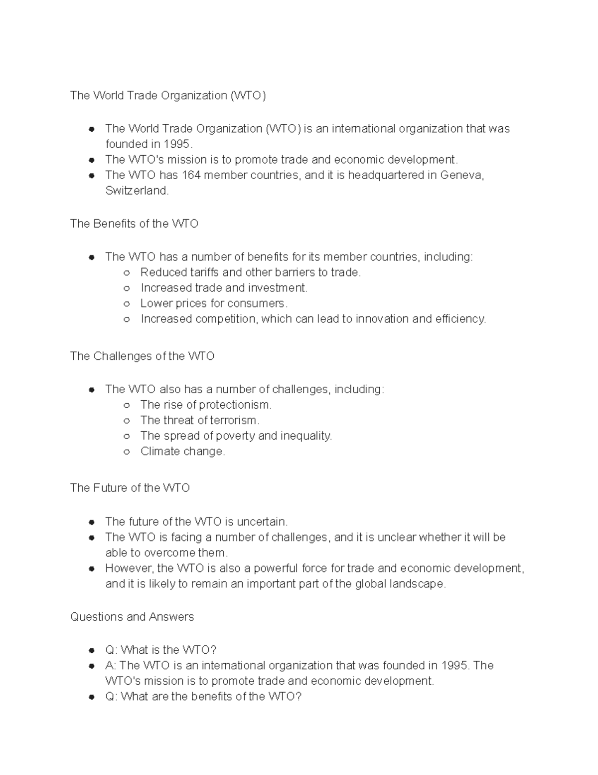 Lecture 24 The World Trade Organization Wto The World Trade