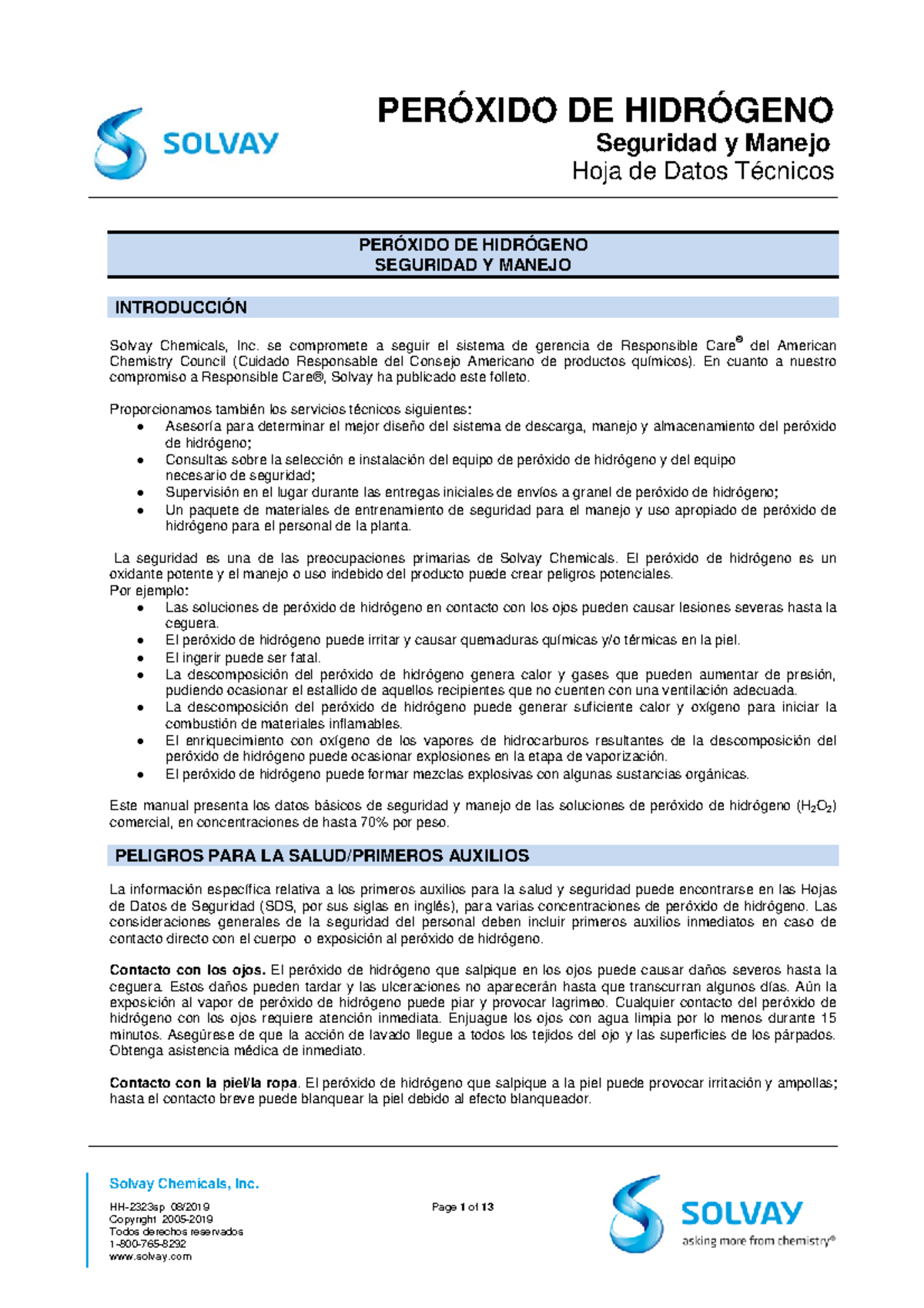 H2O2 Safety and Handling of Hydrogen Peroxide - Mexico SP - Seguridad y ...