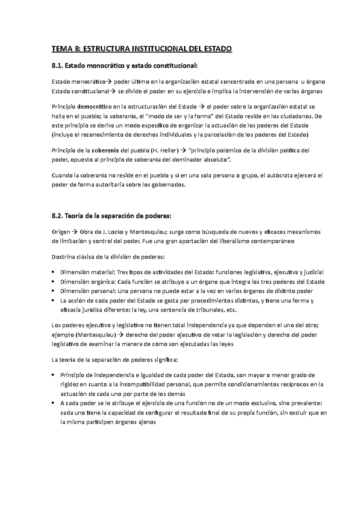 Tema 8. Estructura institucional del Estado (Manual de CCPP de Rafael del Águila) - TEMA 8 ...