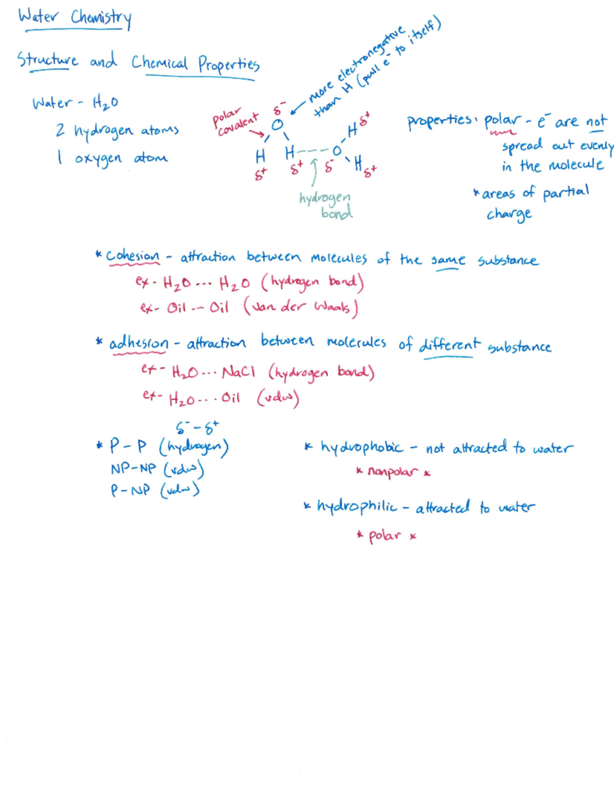 8 Notes - Water Chemistry - Water Chemistry Structure and Chemical ...
