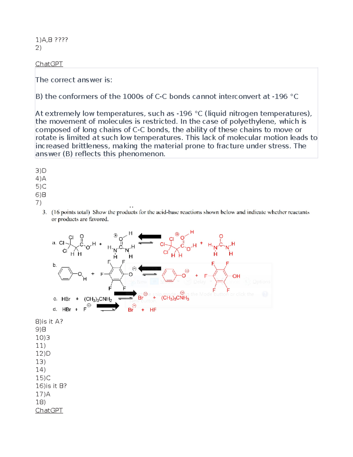 Chem-Key - Review key - 1)A,B ???? 2) ChatGPT The correct answer is: B ...