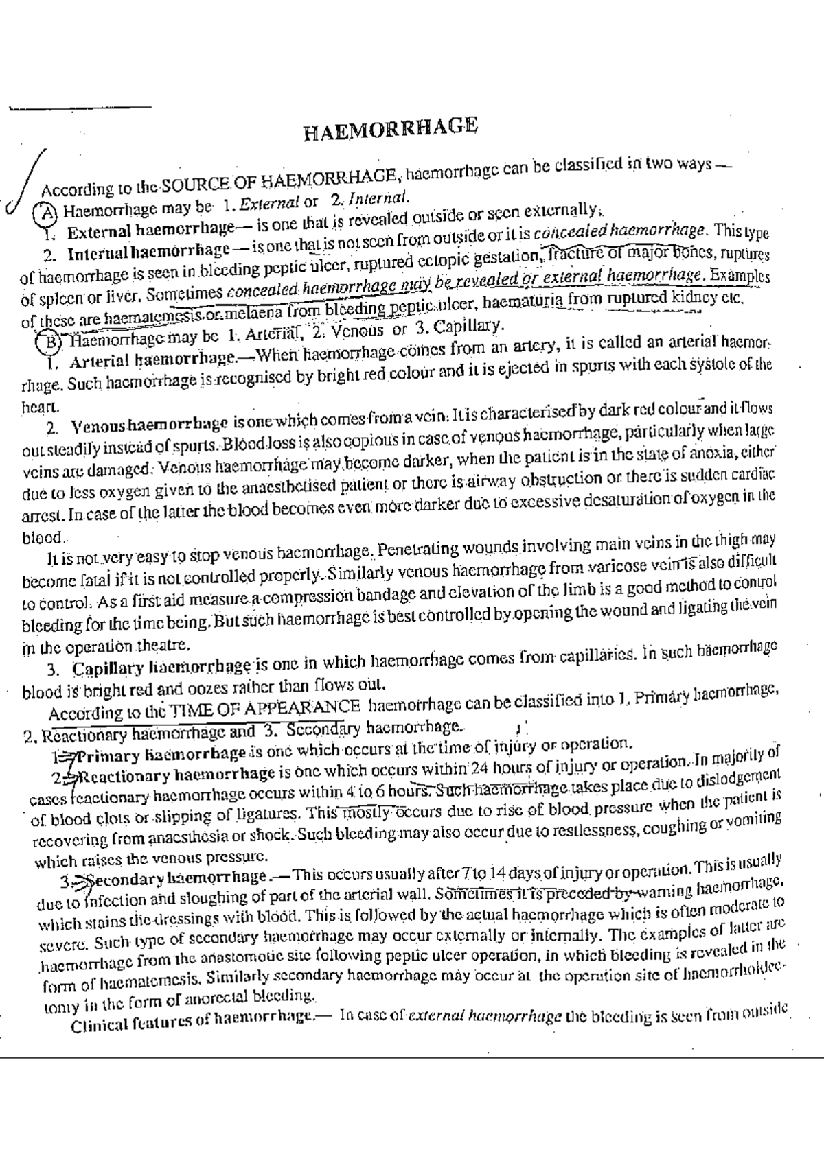 Haemorrage - haemorrhage - Human Anatomy and Physiology 1 - Studocu