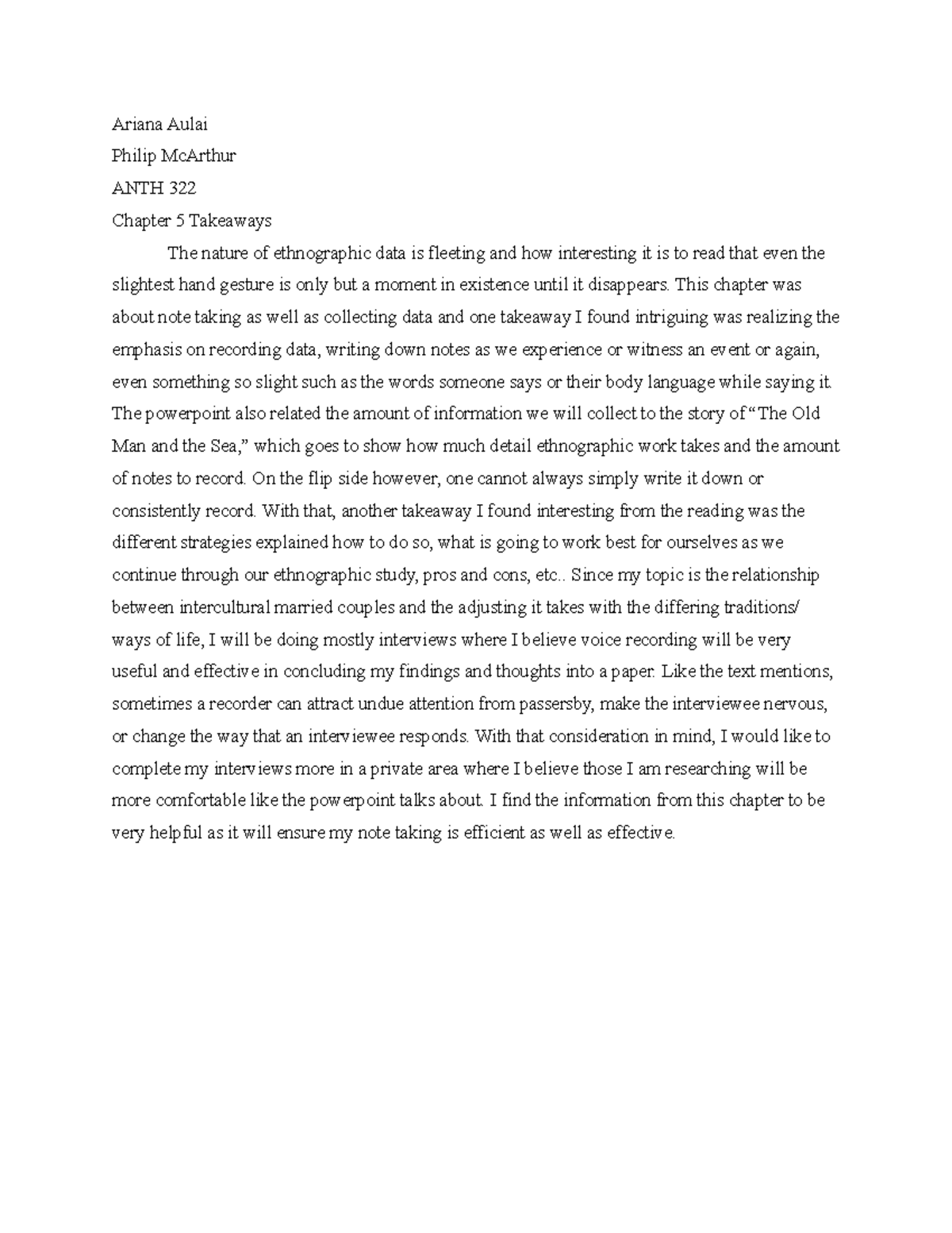 ANTH 322 Ch. 5 - Before you follow the PowerPoint Presentation on this chapter and topic ...