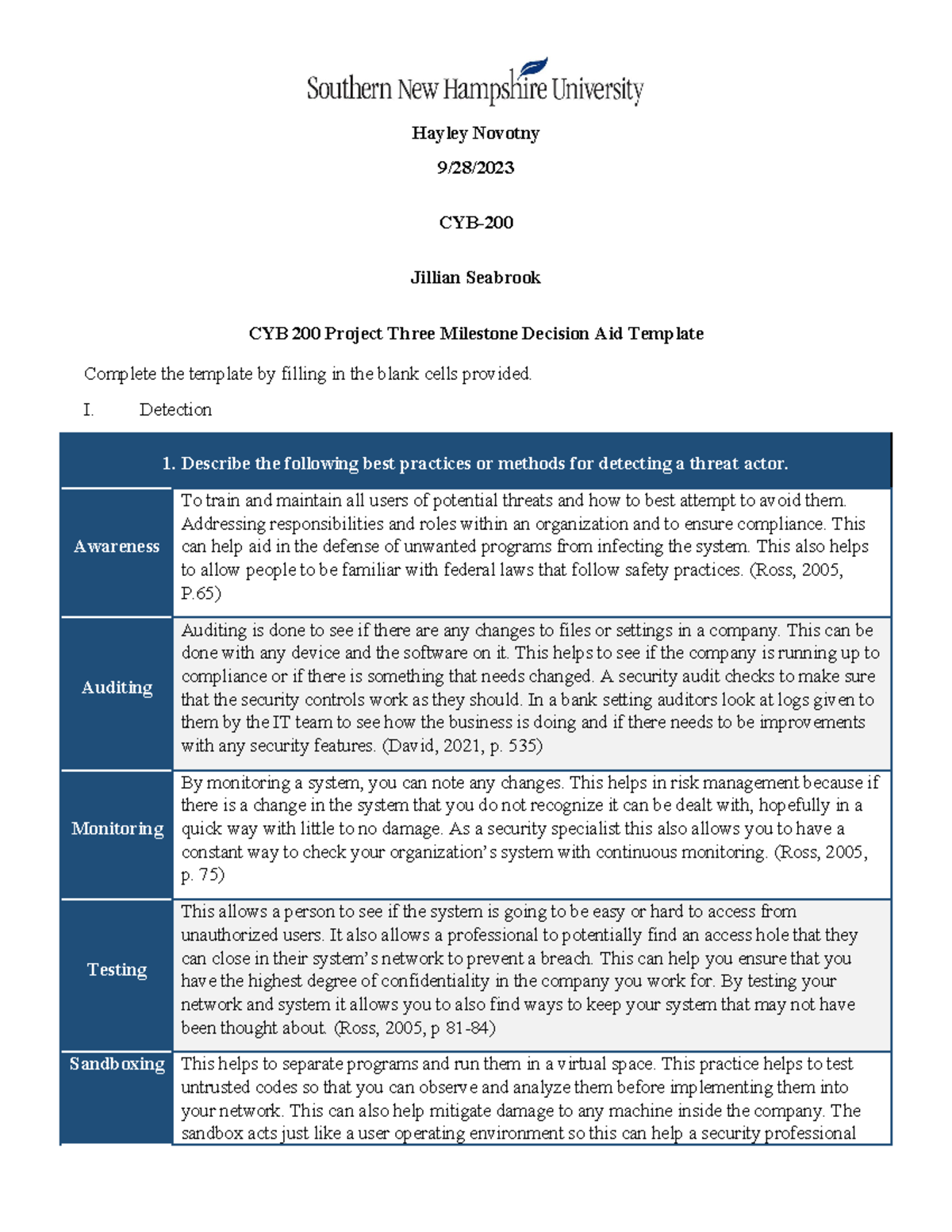 CYB 200 Project Three Milestone Decision Aid, Novotny, Hayley - Hayley ...