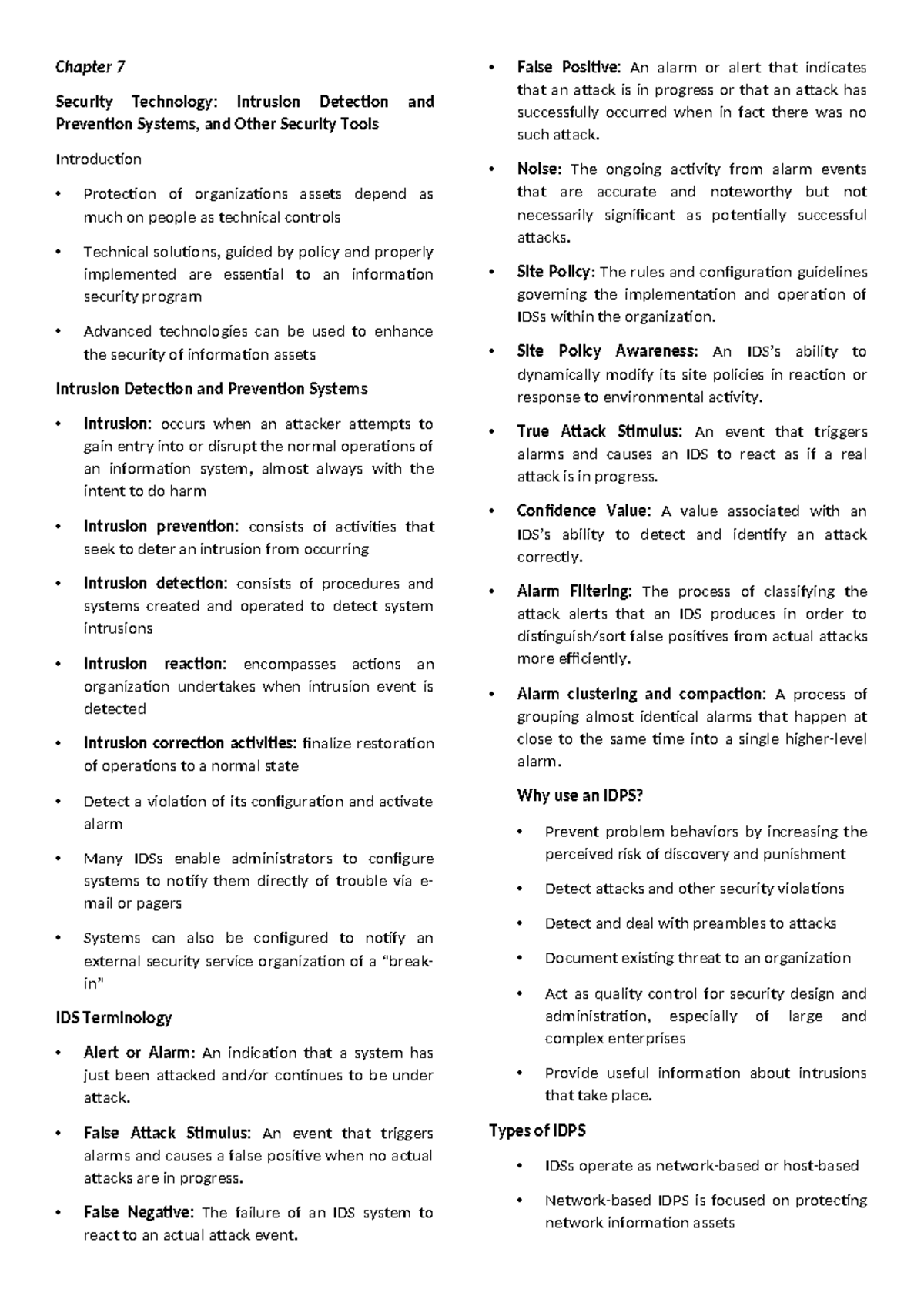 Chapter-7- Isamm - liutt - Chapter 7 Security Technology: Intrusion Detection and Prevention ...