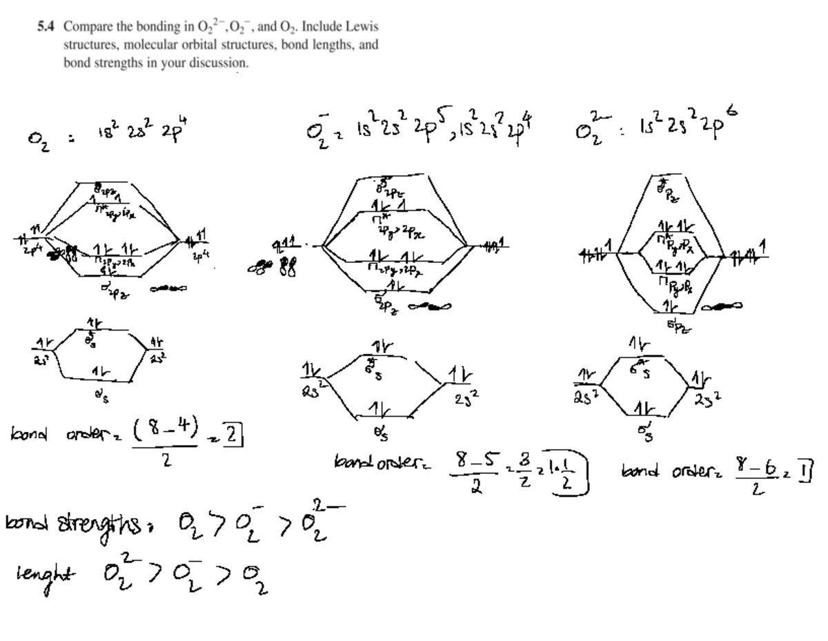 Practice - 5 Compare the bonding in ,O2 , and O. Include Lewis ...