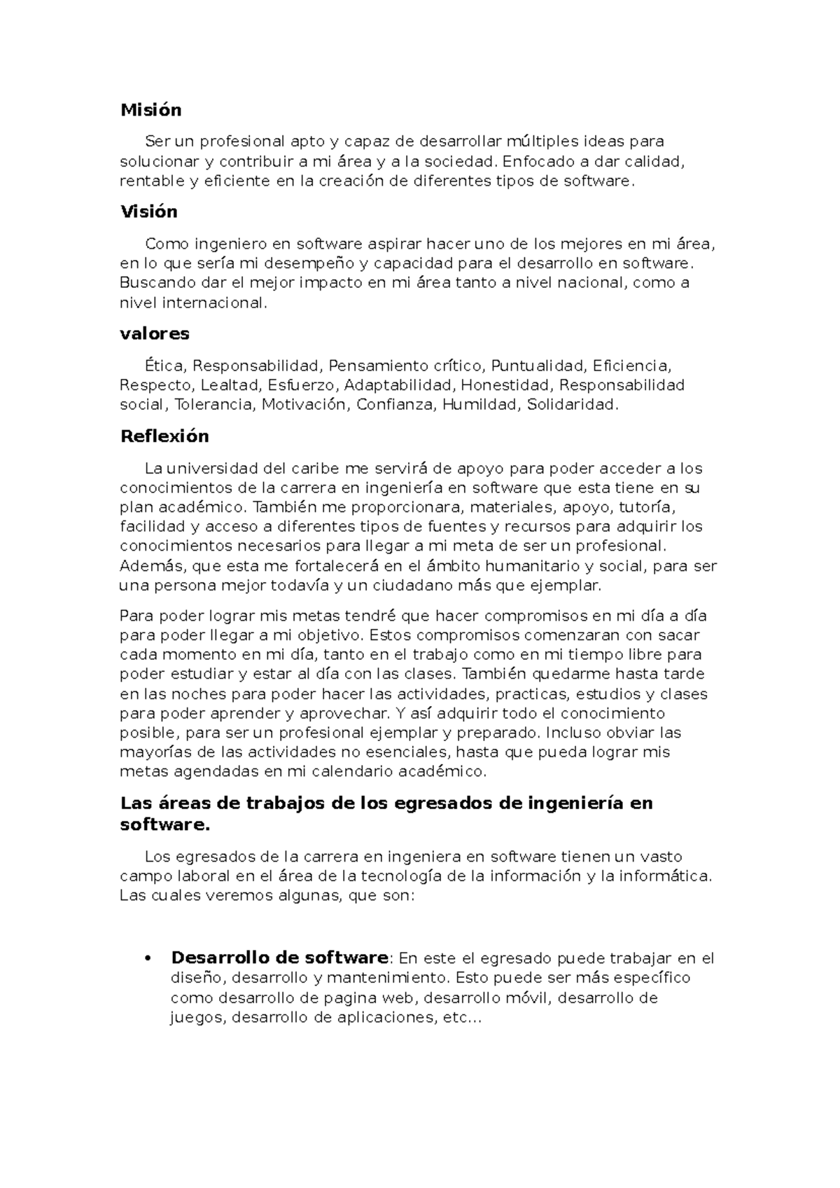 Raymhi Ariel Perdomo Guzman trabajo final Misión, vision y valores ...