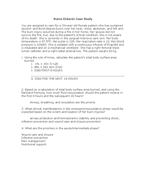 Burns Case Study 1 Student - Burns Case Study # Mr. Travis is a 32 year ...