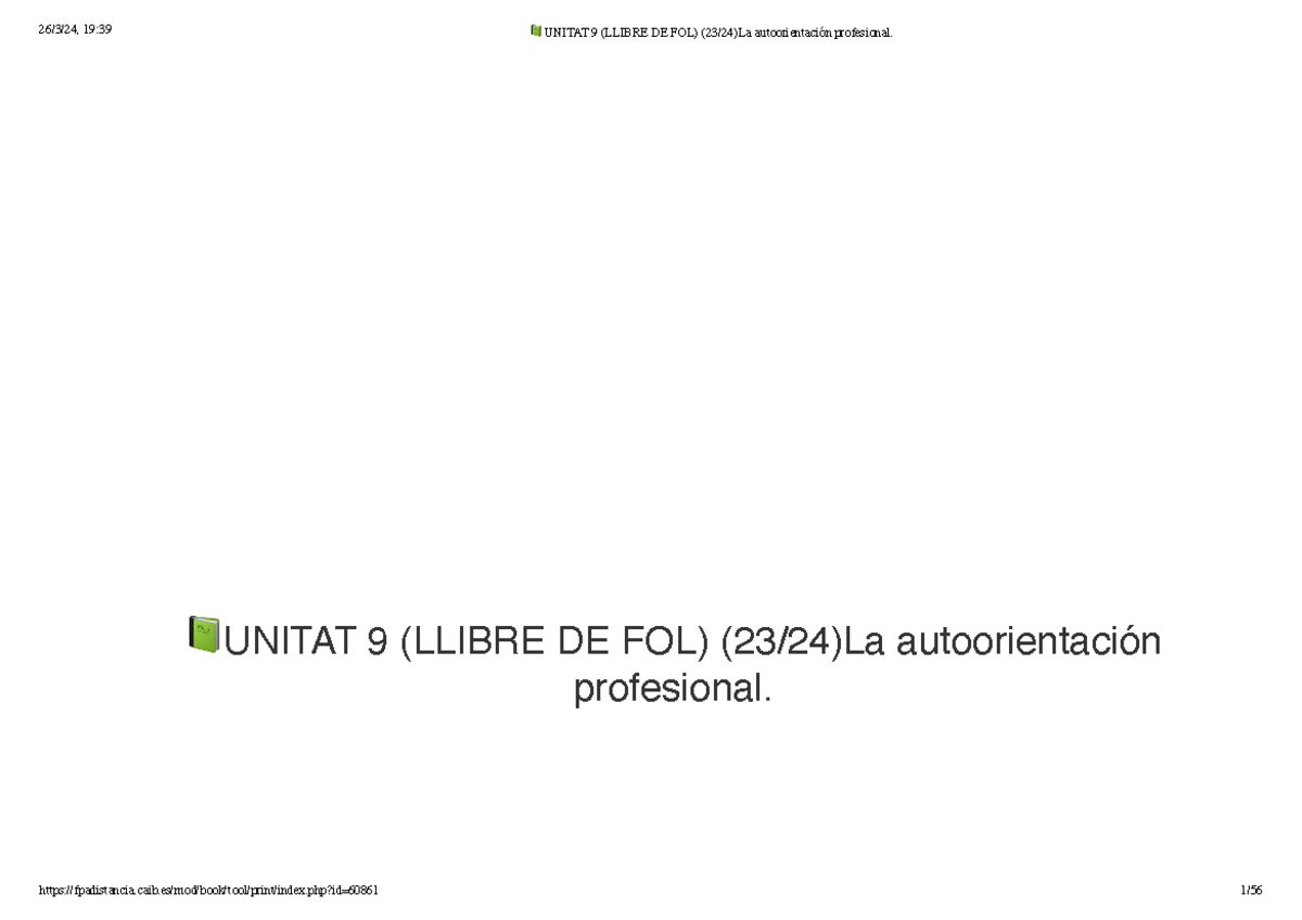 📗 Unitat 9 ( Llibre DE FOL) (23 24)La autoorientación profesional - 📗UNITAT 9 (LLIBRE DE FOL ...