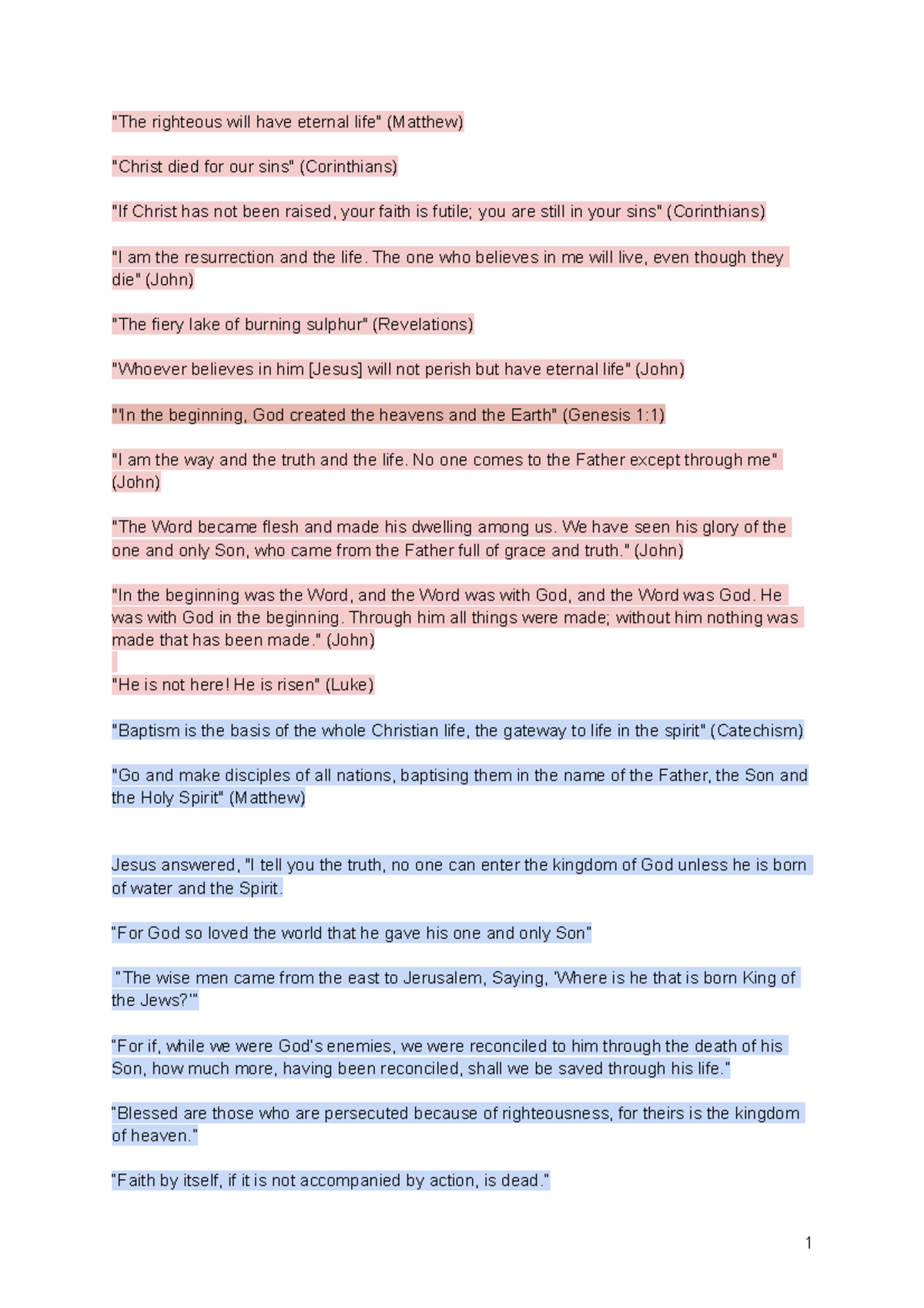 Christianity practises gcse - "The righteous will have eternal life ...