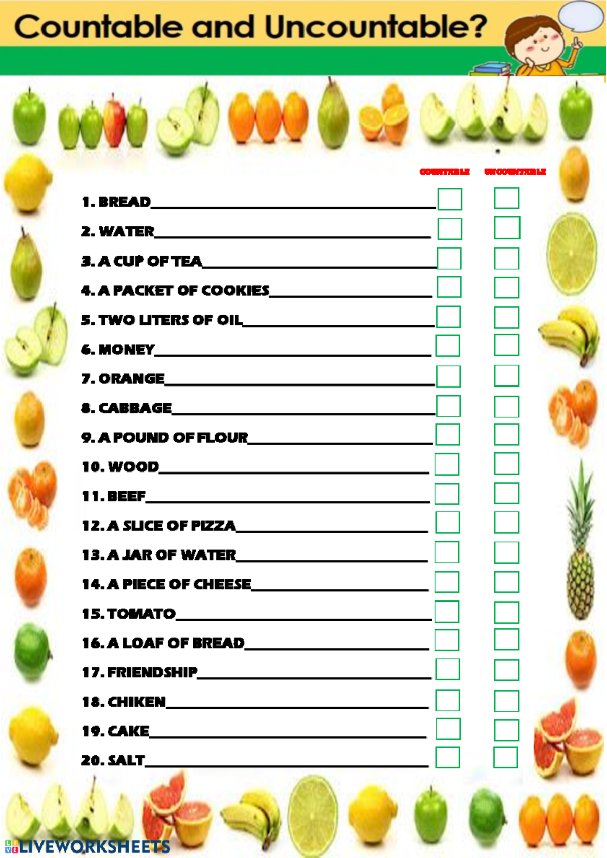 Countable AND Uncountable - 1. BREAD ...