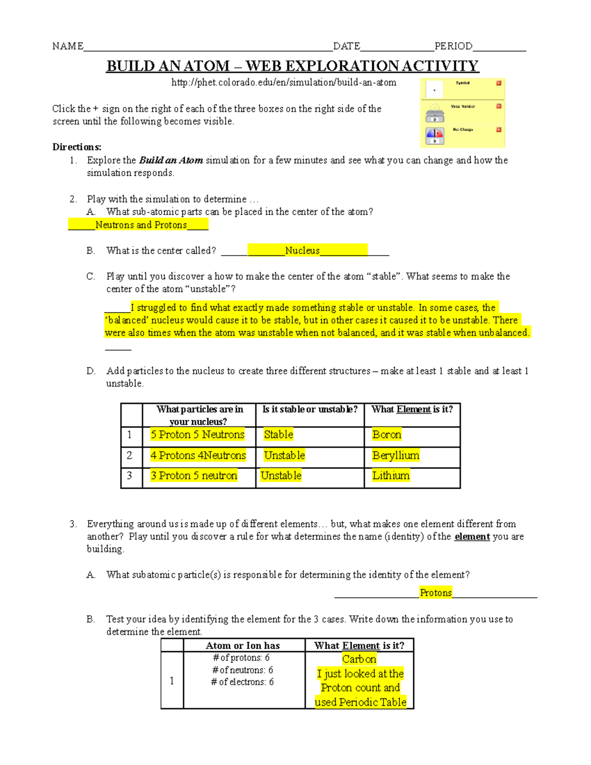Atom building assignment - - Studocu
