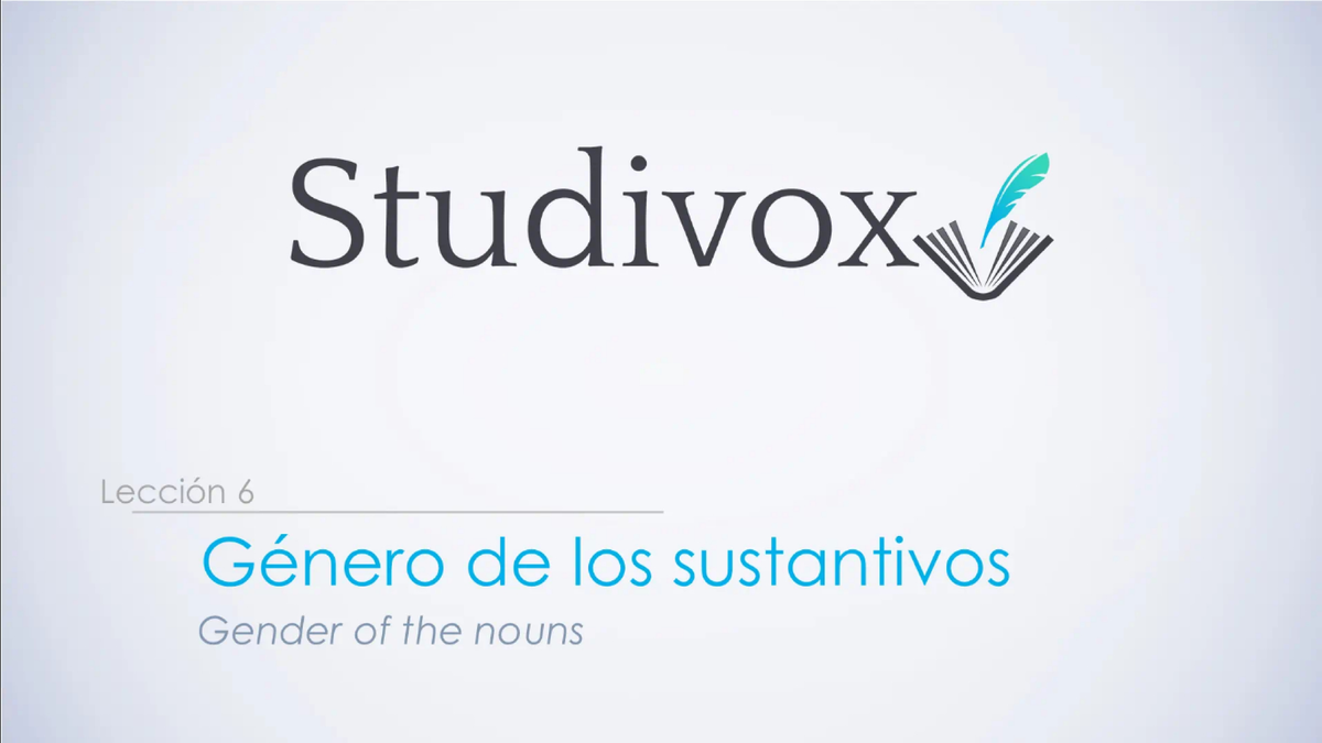 Leccion 6 N1 Genero DE LOS Sustantivos - StudivOxyy Genero de los ...
