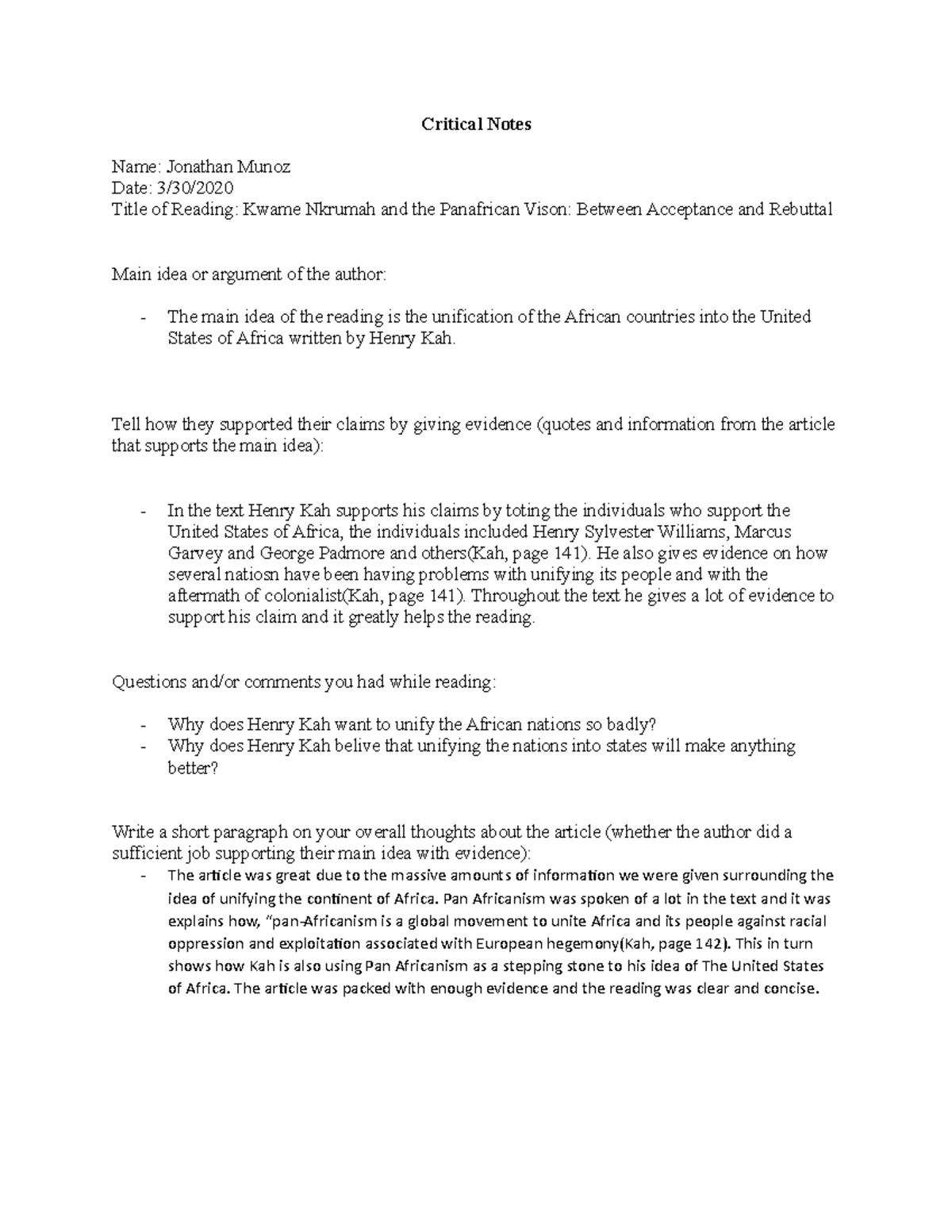 Critical Notes (1) (1) (16) - Critical Notes Name: Jonathan Munoz Date ...